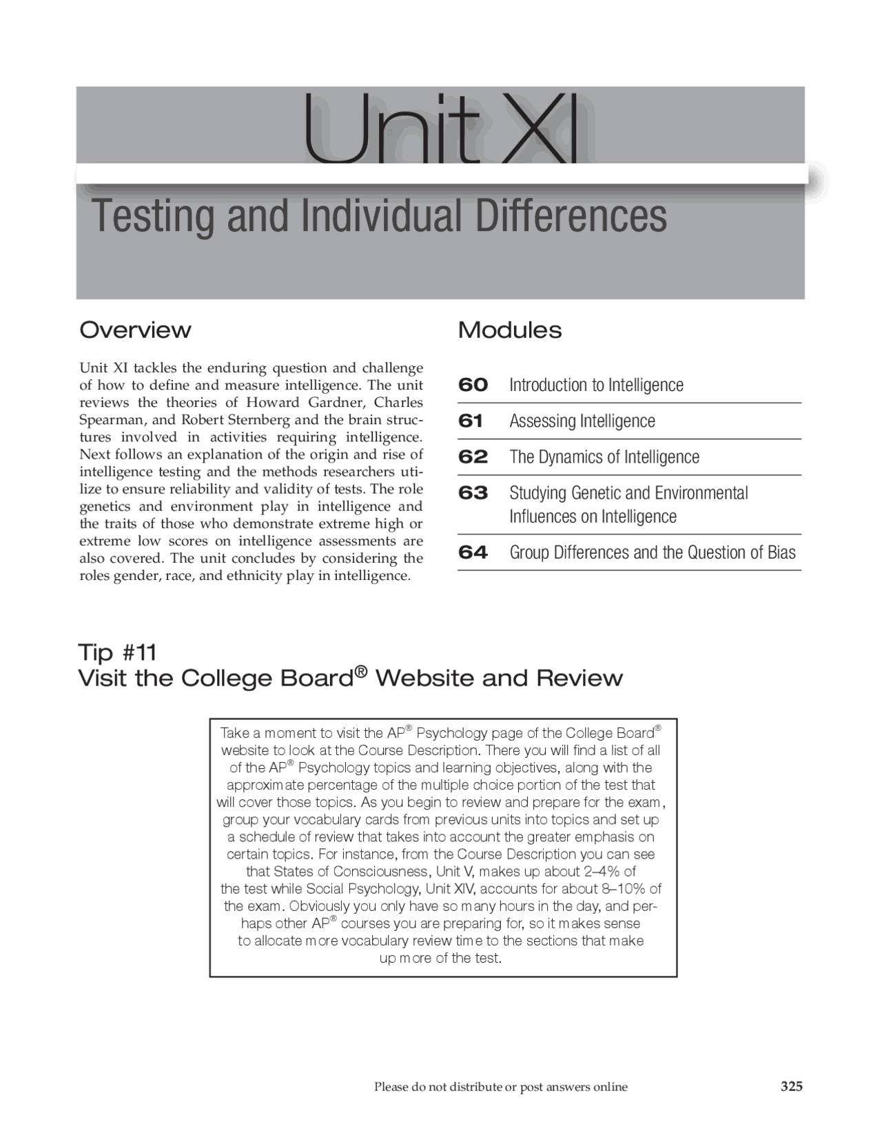 Testing and Individual Differences | Exams Psychology | Docsity