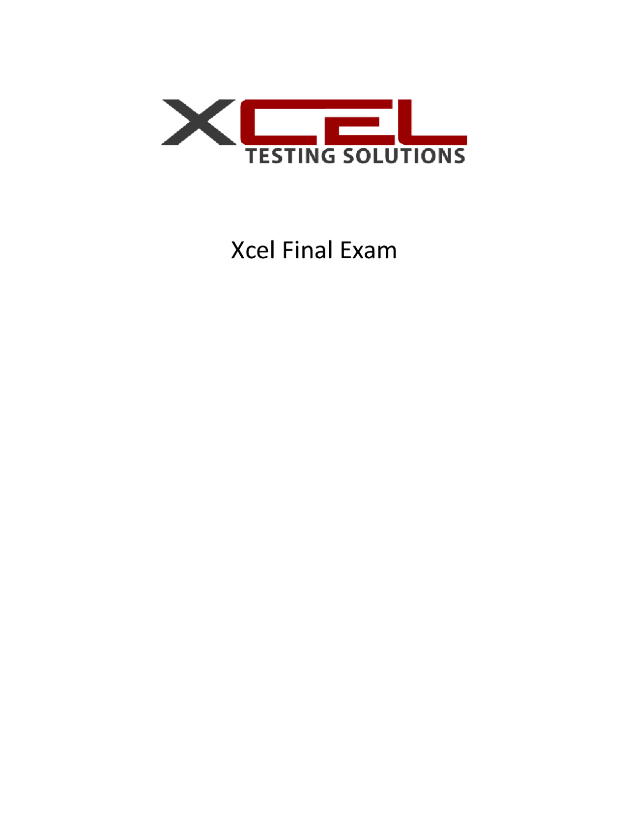 Xcel Final Exam | Study notes Business | Docsity