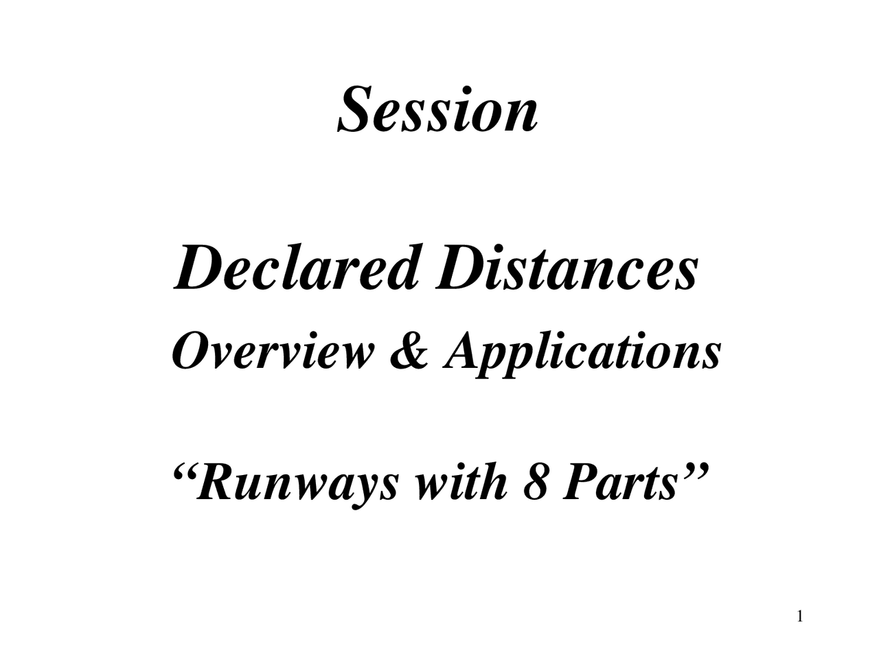 Session Declared Distances Exams Aerodynamics Docsity
