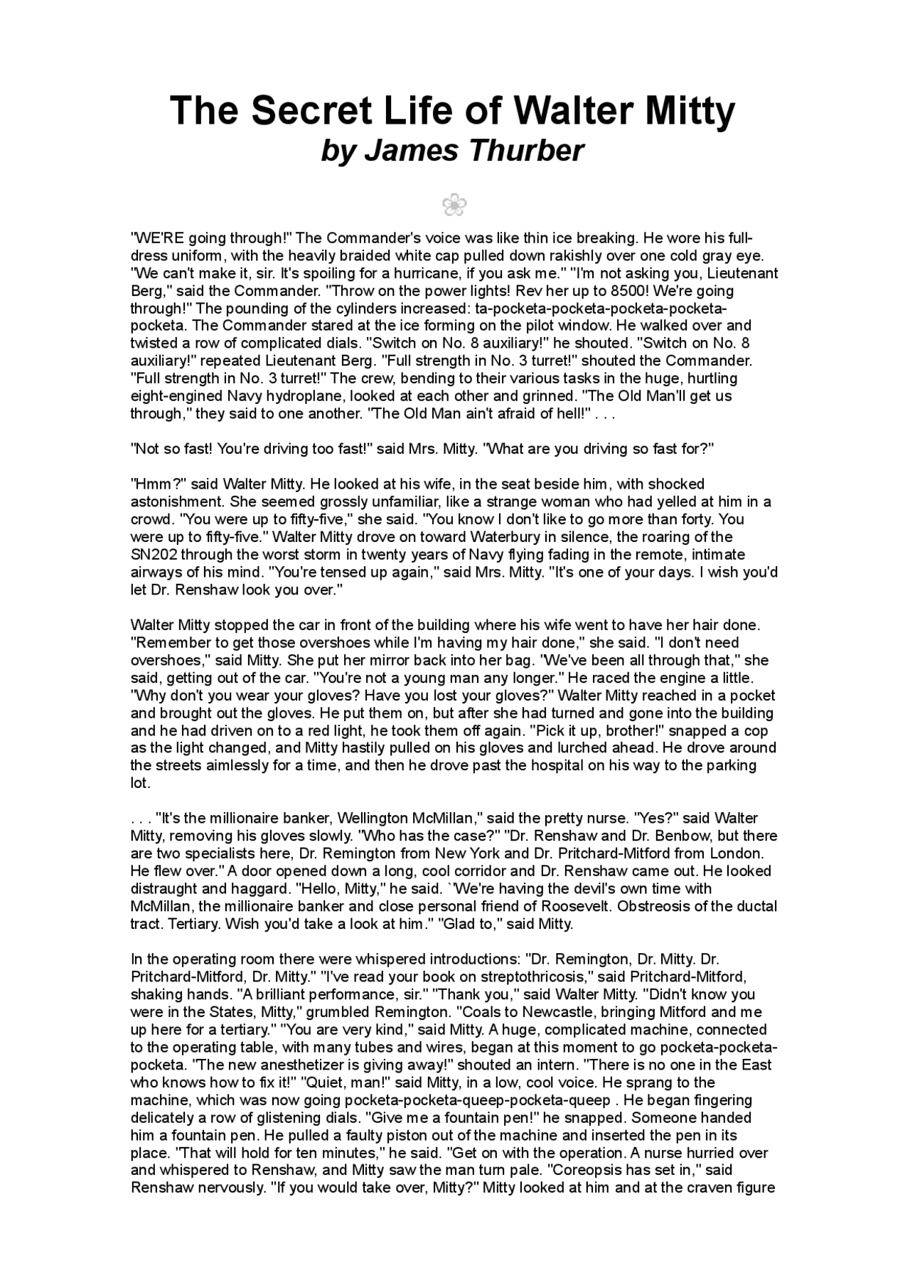 The Secret Life Of Walter Mitty Exercises Voice Docsity