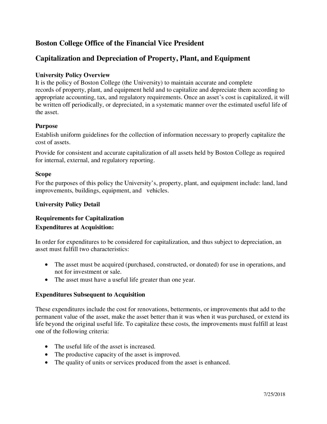 Capitalization and Depreciation of Property, Plant, and ... | Summaries ...