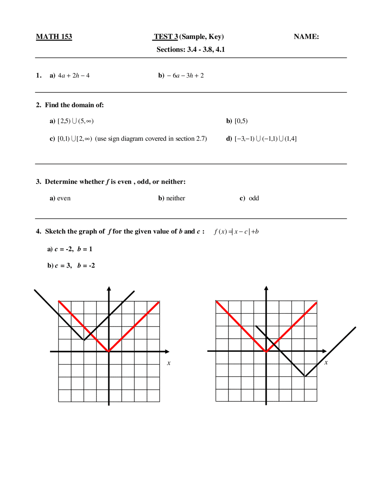 MATH 153 TEST 3 (Sample, Key) NAME: Sections: 3.4 | Lecture notes ...