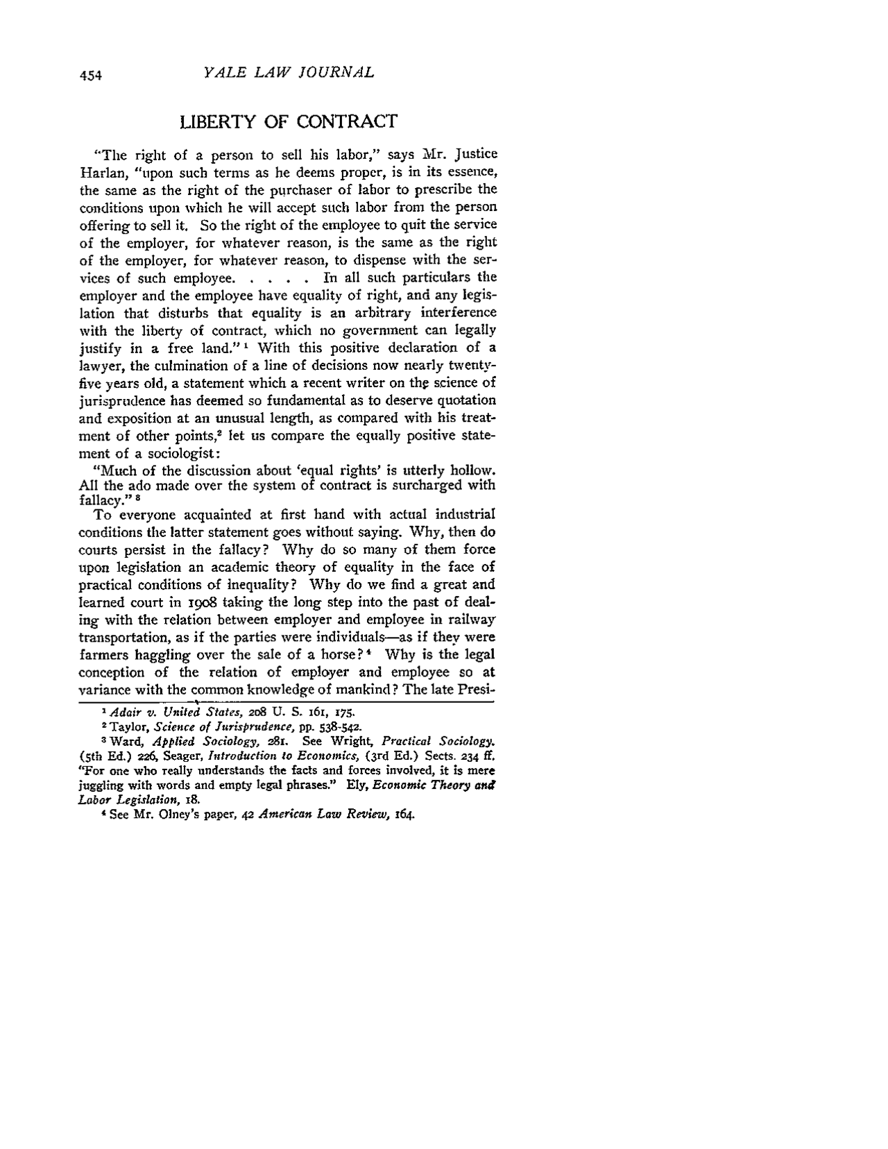 LIBERTY OF CONTRACT | Study notes Law | Docsity