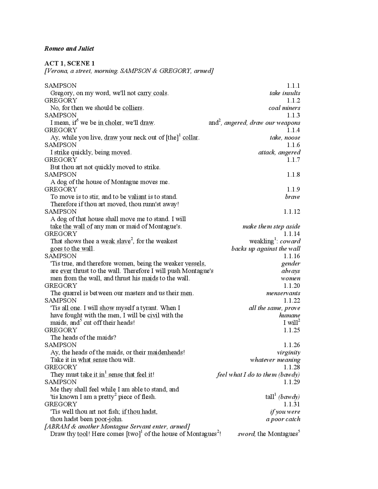 Romeo and Juliet | Summaries Art | Docsity