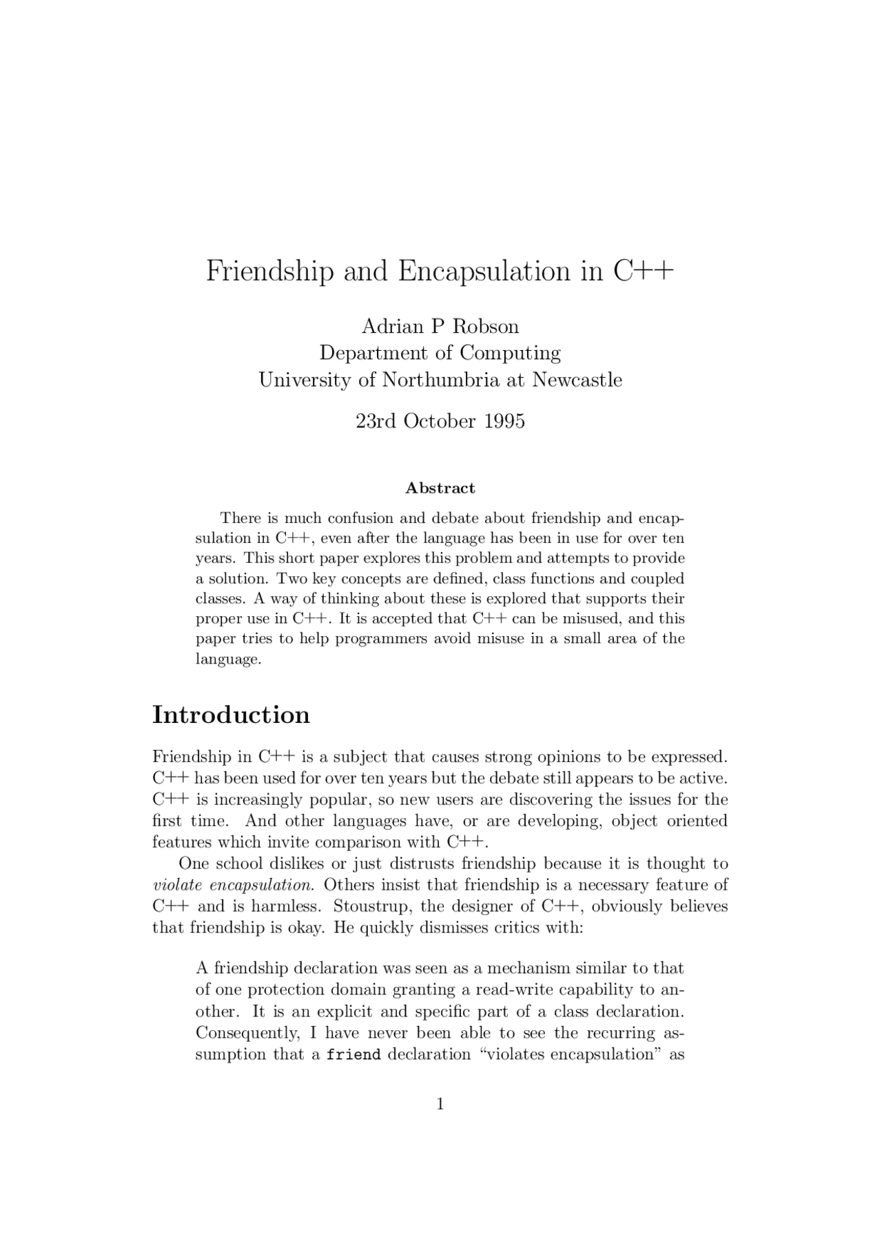 Friendship And Encapsulation In C Schemes And Mind Maps Design