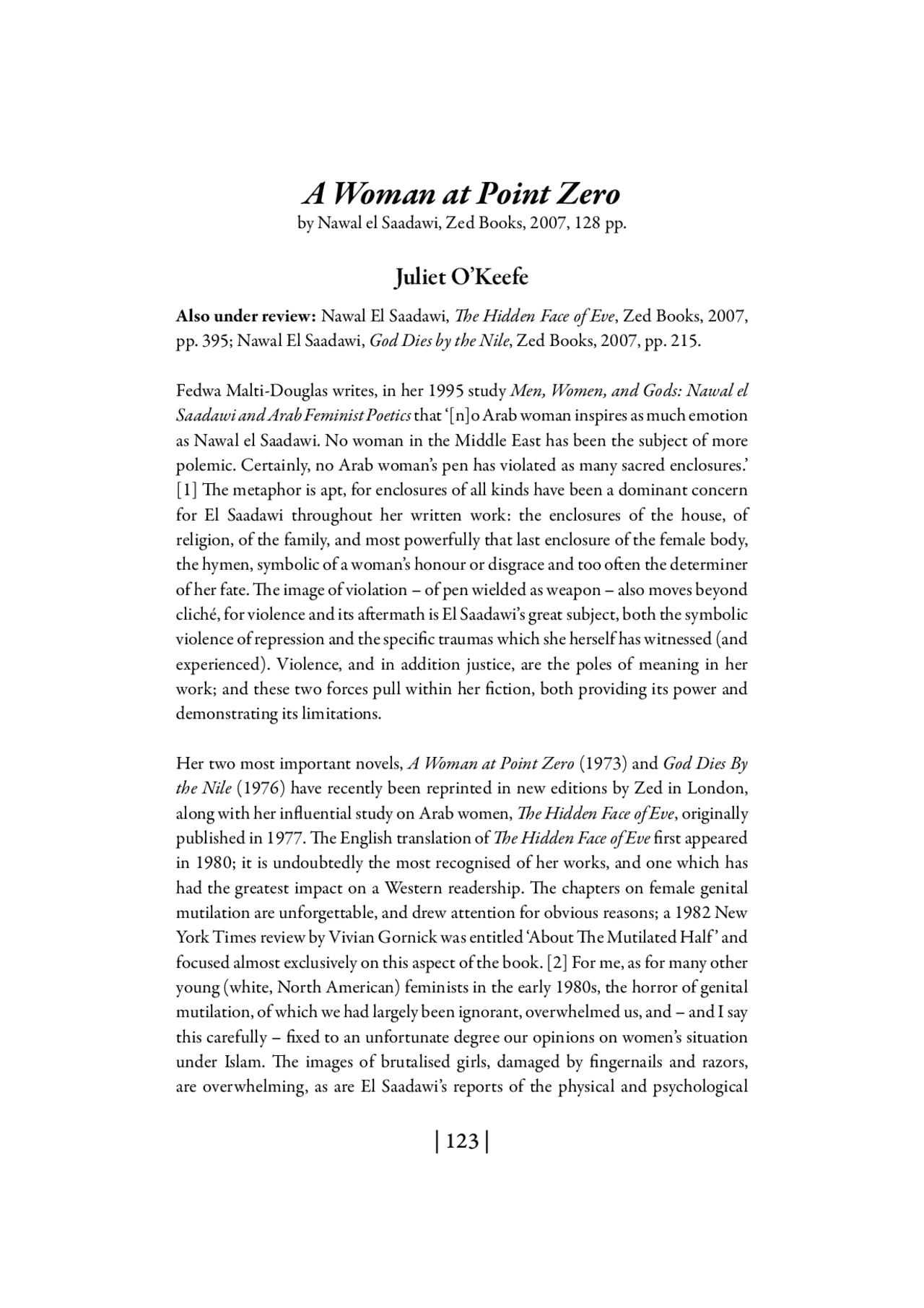 A Woman at Point Zero | Slides Arabic | Docsity