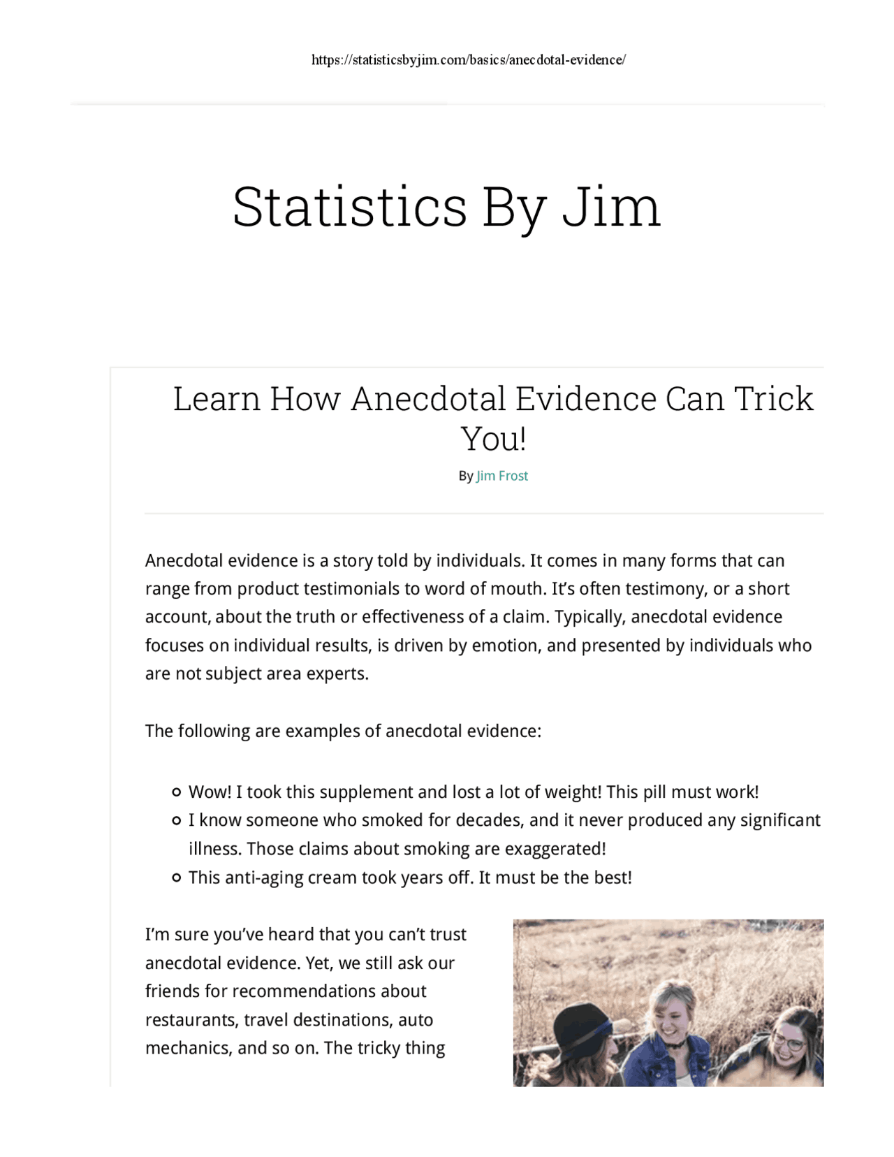 Learn How Anecdotal Evidence Can Trick You Summaries Statistics