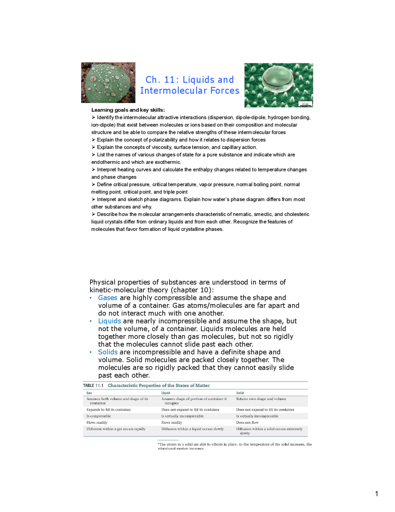 Ch. 11: Liquids and Intermolecular Forces | Summaries Molecular ...