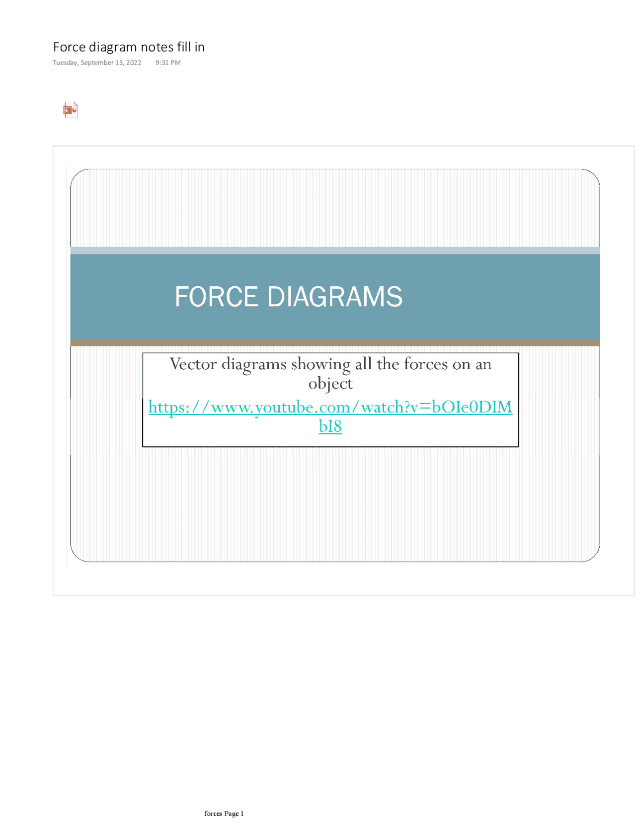 Forcevector Diagrams Showing Forces On Objects Slides Physics Docsity