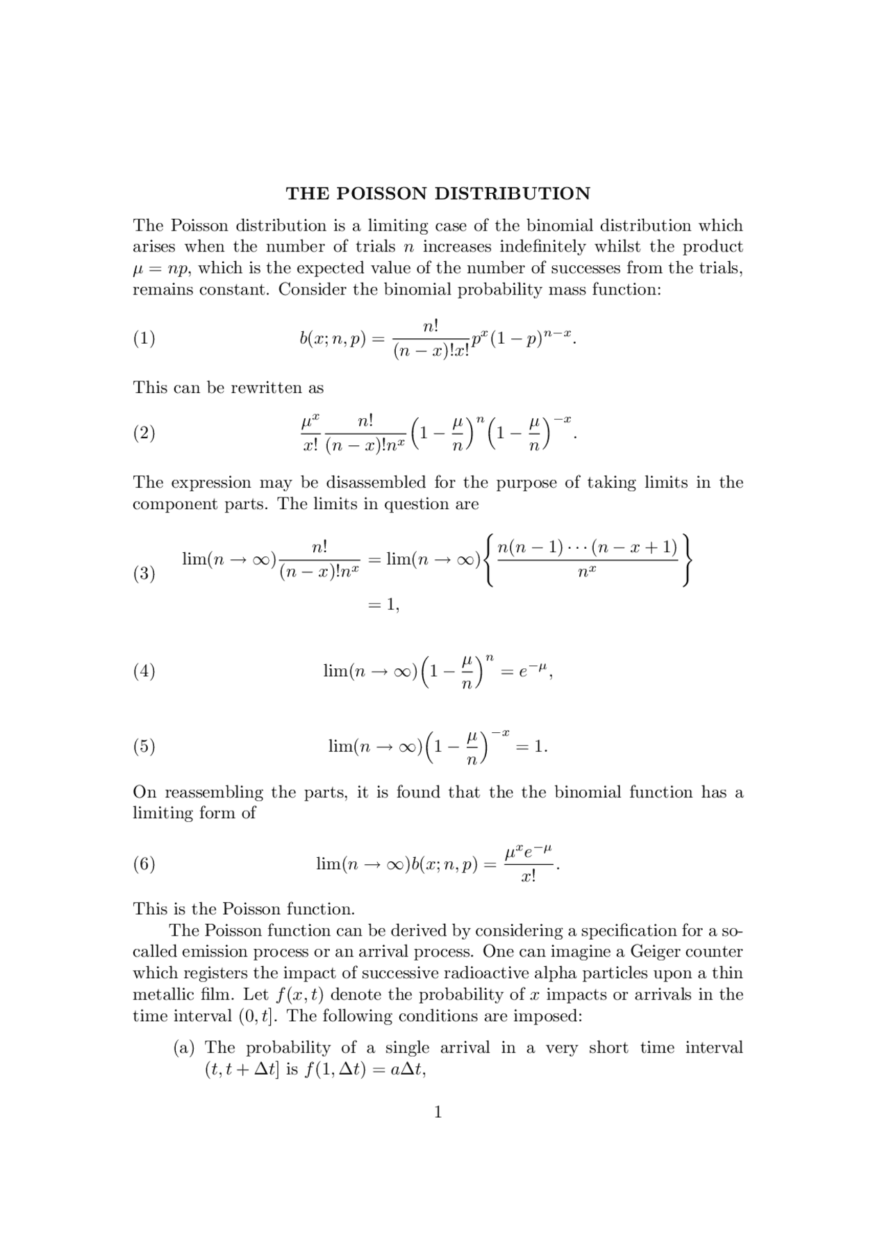 Poisson distribution | Lecture notes Probability and Statistics | Docsity