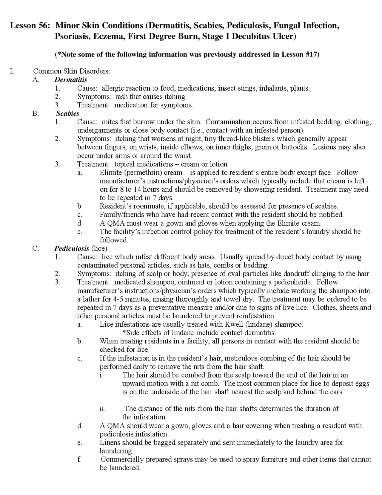 Lesson 56: | Summaries Nursing | Docsity