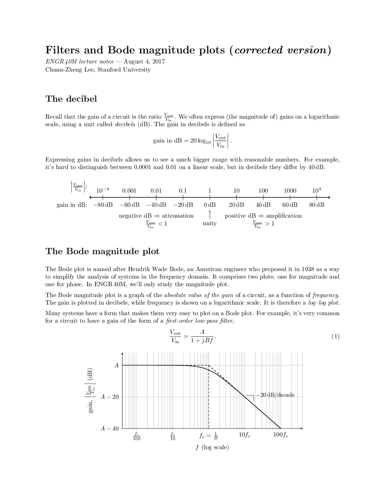 Filters And Bode Magnitude Plots Corrected Version Exams Multimedia