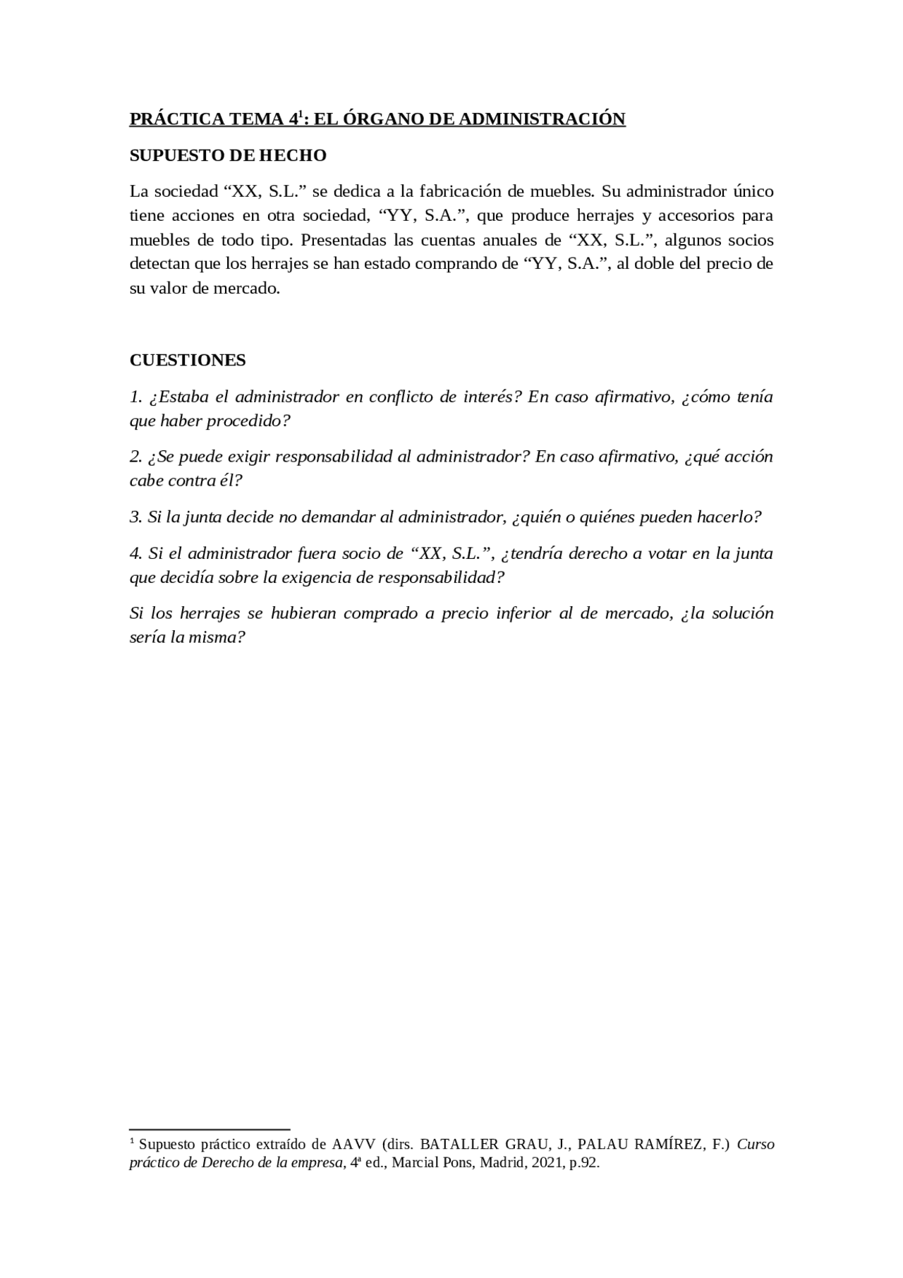 Ejercicios De Derecho Mercantil Ejercicios De Derecho Mercantil Docsity