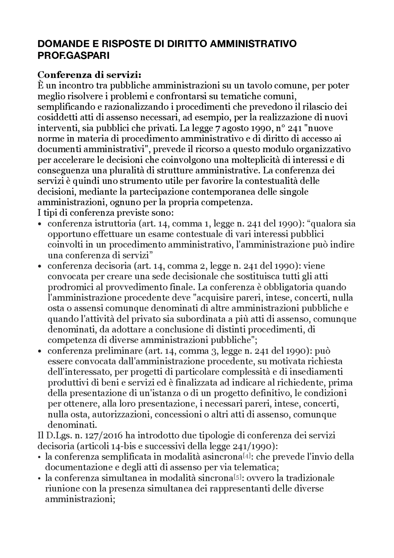 Domande e risposte di diritto amministrativo pt.1 | Appunti di Diritto Amministrativo | Docsity