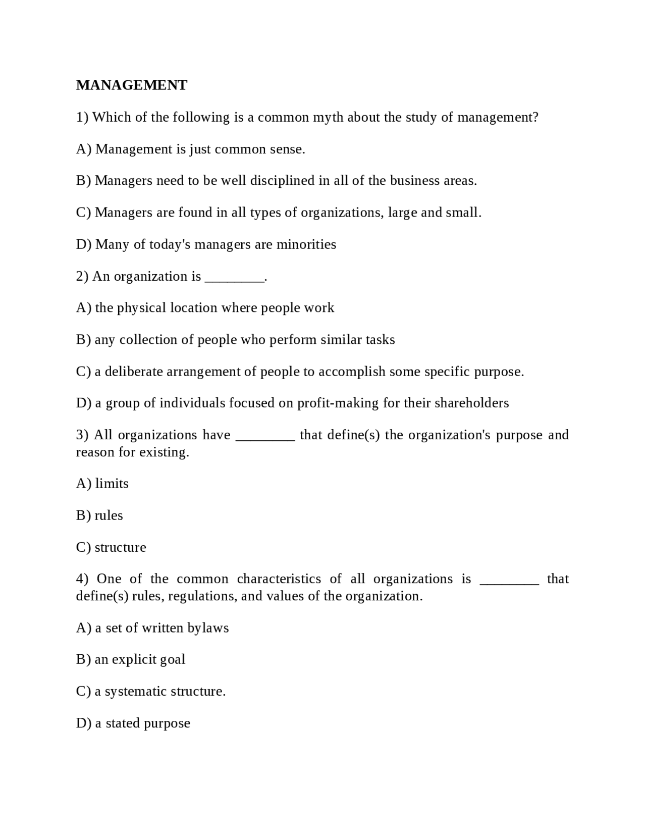 Quản trị học chương 5 | Thesis Law | Docsity