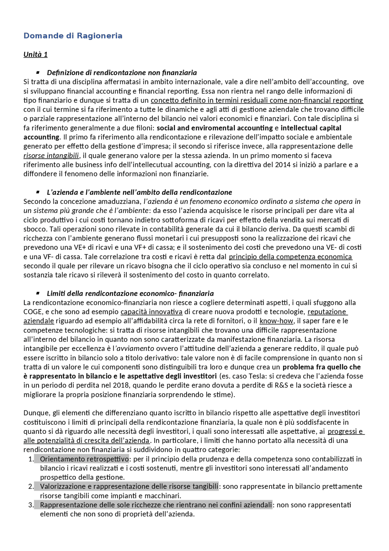 Domande Di Ragioneria Schemi E Mappe Concettuali Di Ragioneria Docsity