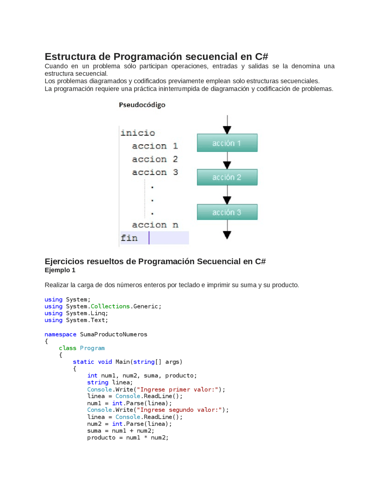 Estructuras De Programación Notes De Langages De Programmation Docsity