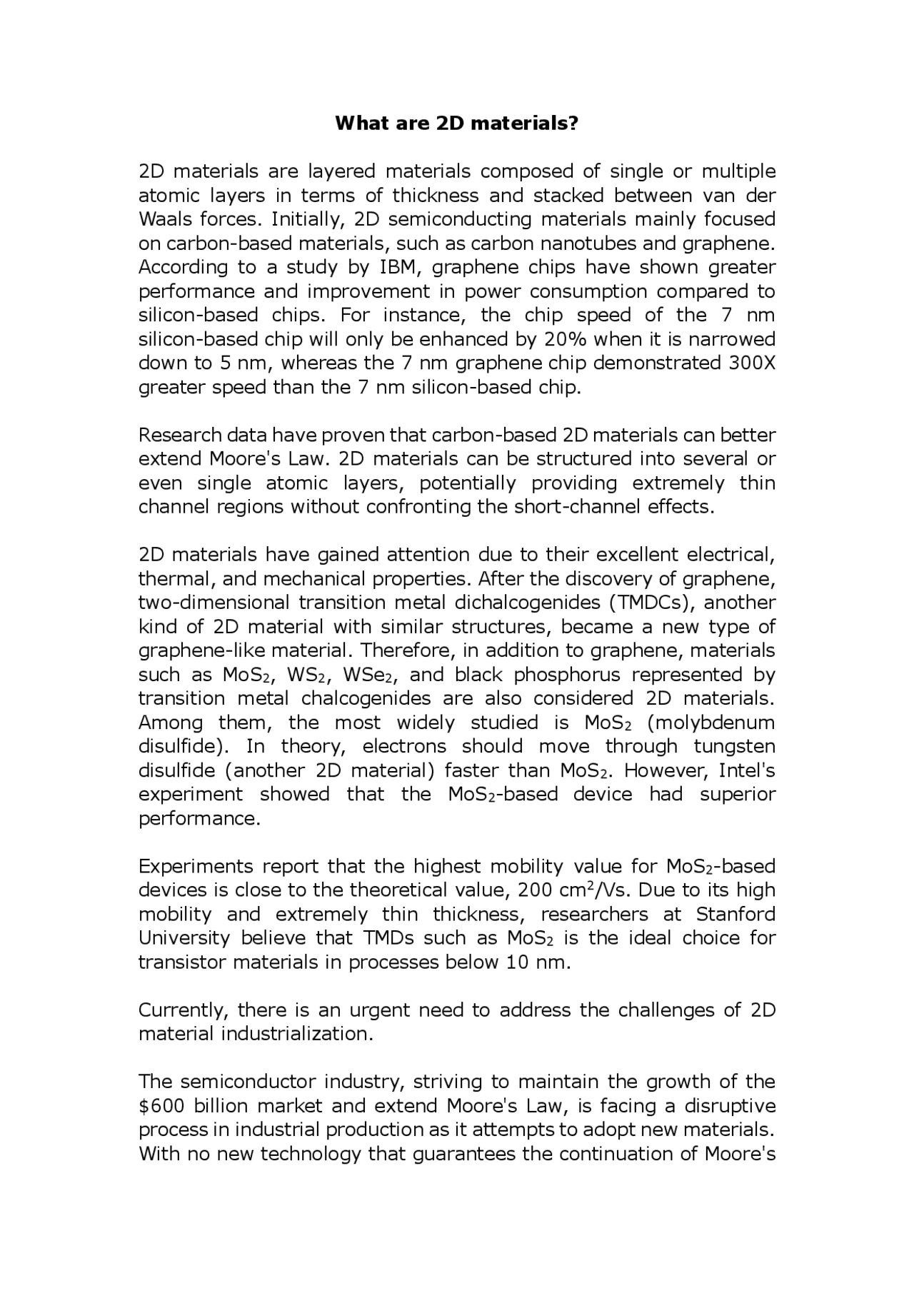 What are 2D materials? | Study notes Materials science | Docsity