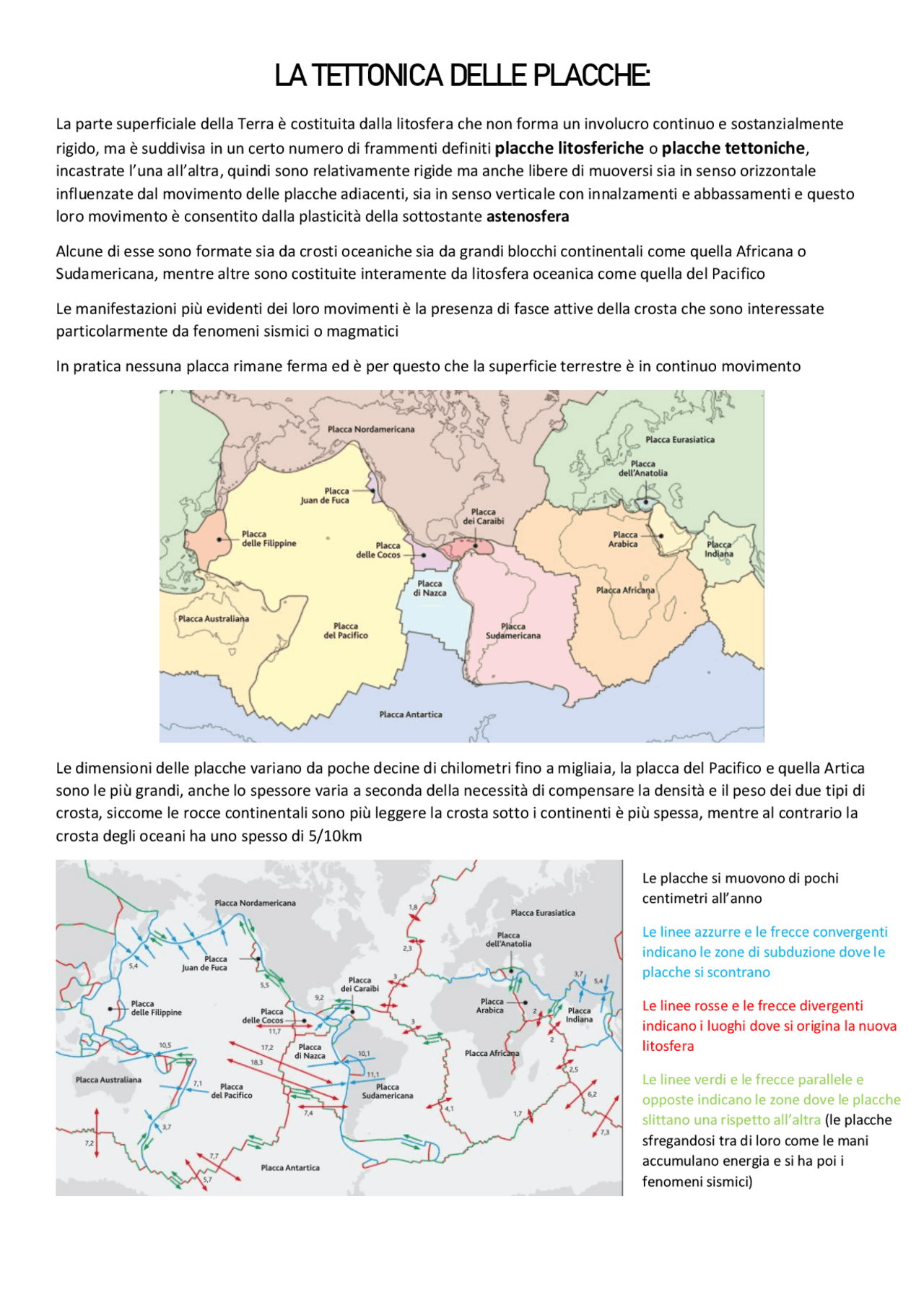 La tettonica delle placche | Appunti di Scienze della Terra | Docsity