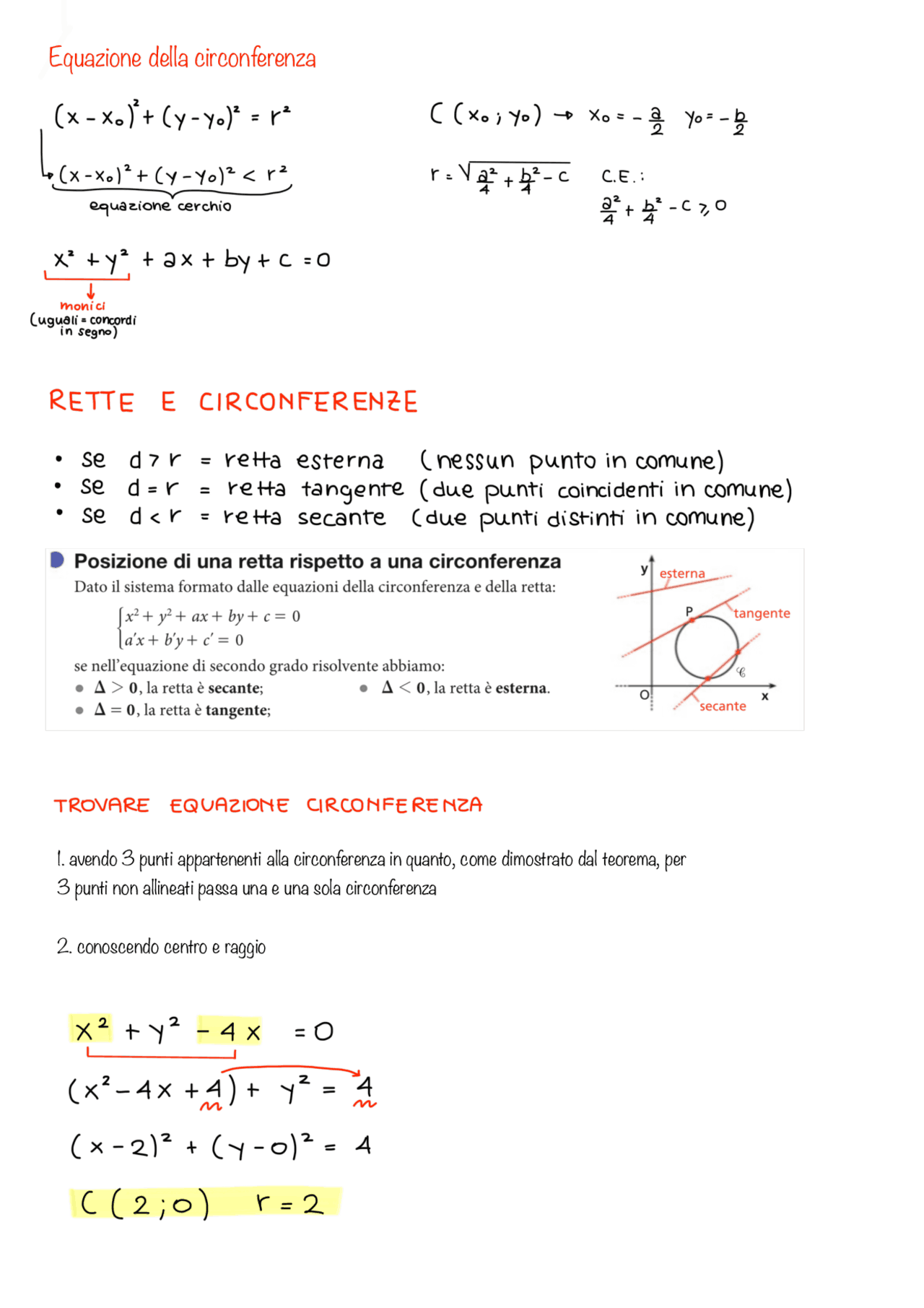 La Circonferenza Appunti Schemi E Mappe Concettuali Di Matematica