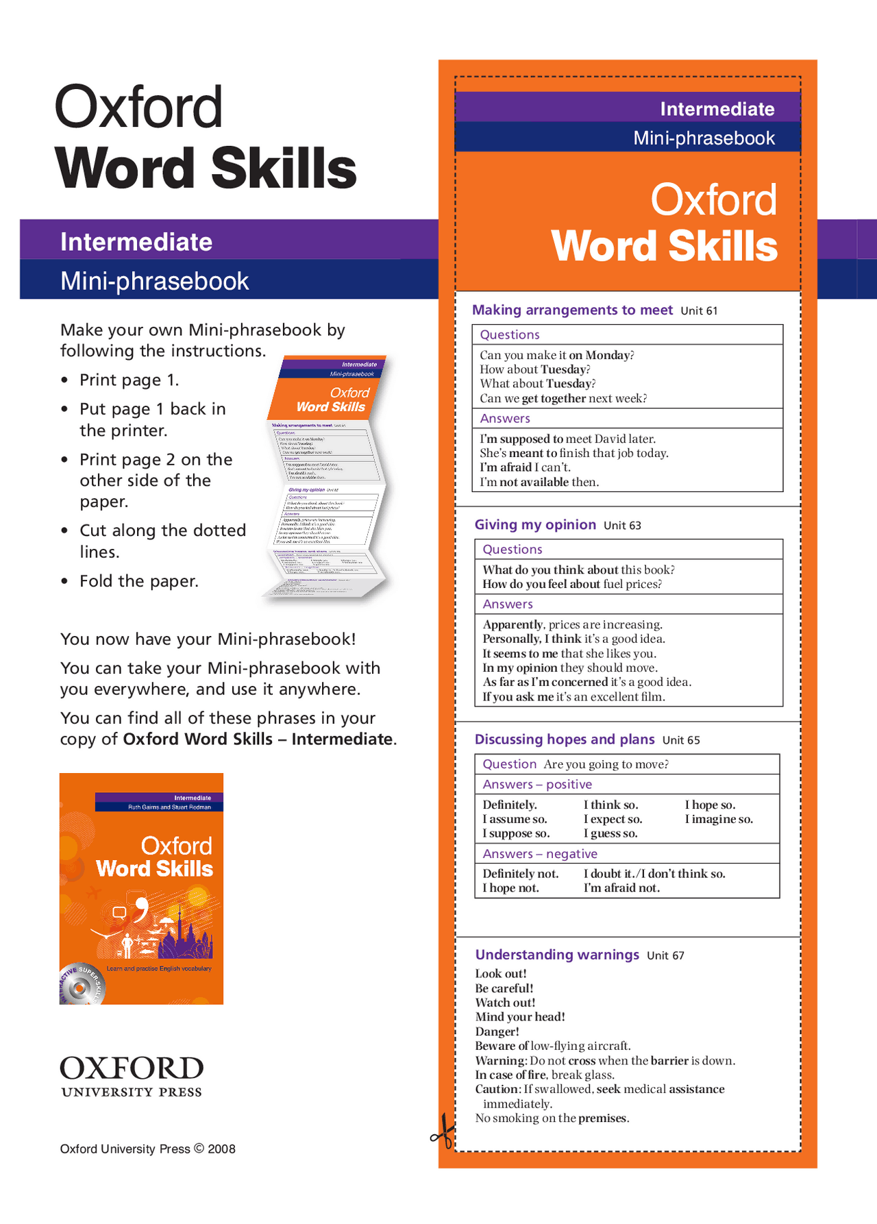 Cheat Sheet For Oxford Word Skills Cheat Sheet English Docsity