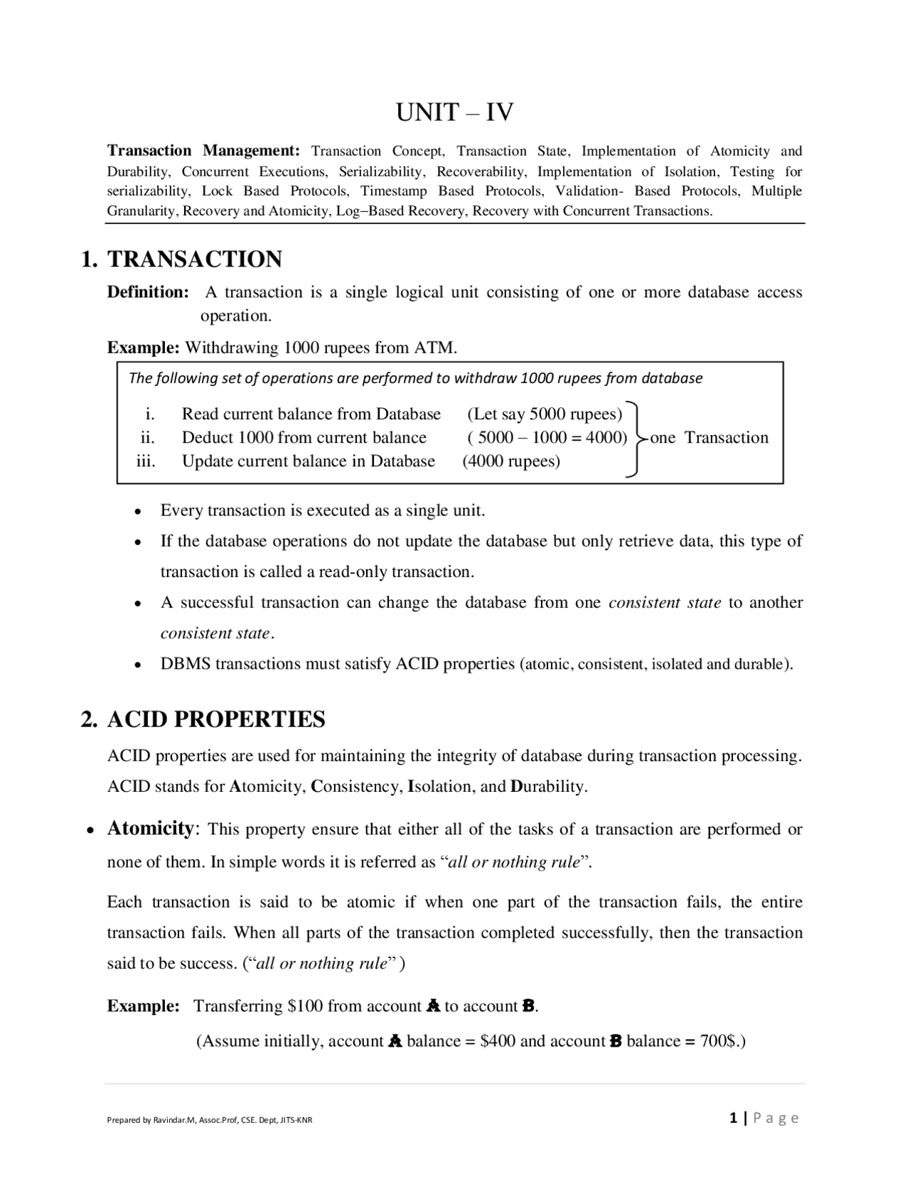 Database Management System Lecture Notes Database Management Systems
