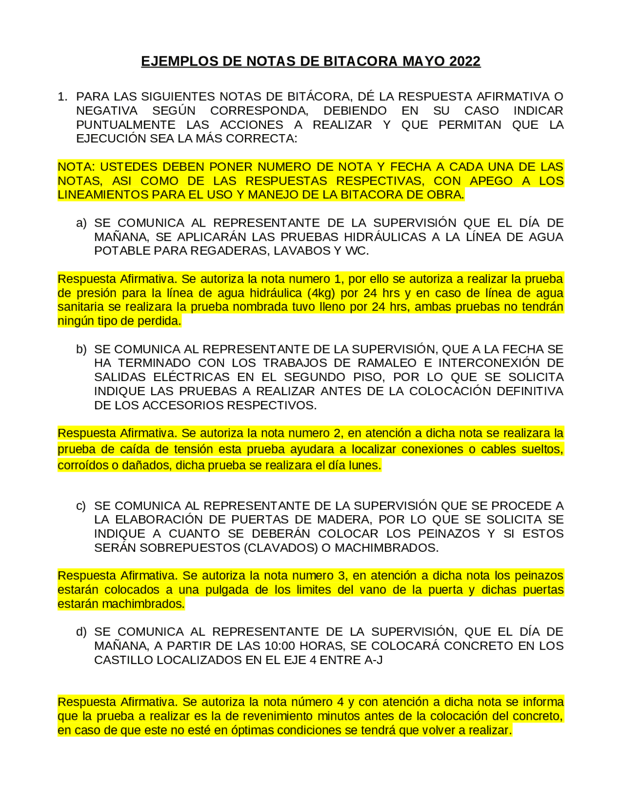 Bitacora de obra notas | Guías, Proyectos, Investigaciones de Derecho ...
