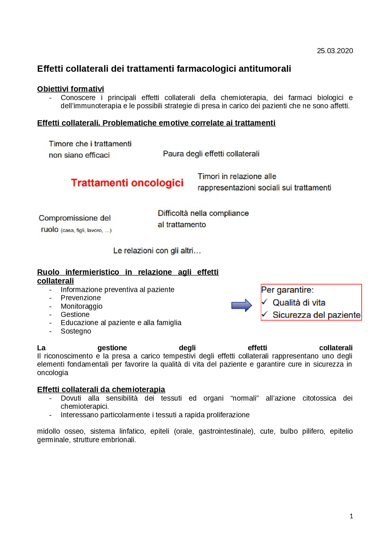 Effetti collaterali dei trattamenti farmacologici antitumorali | Study ...