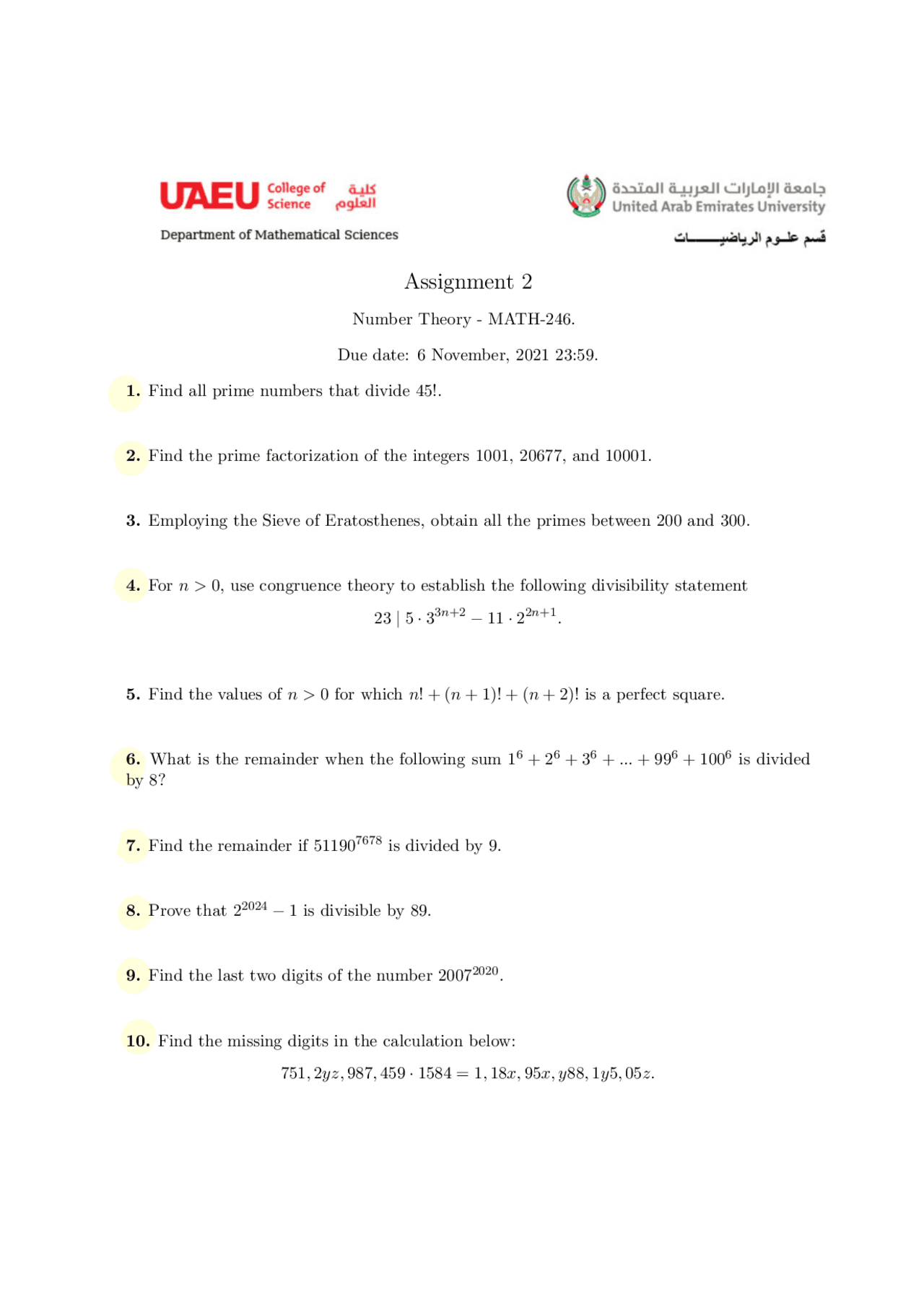 Number Theory Examples And Their Solutions Exercises Number Theory