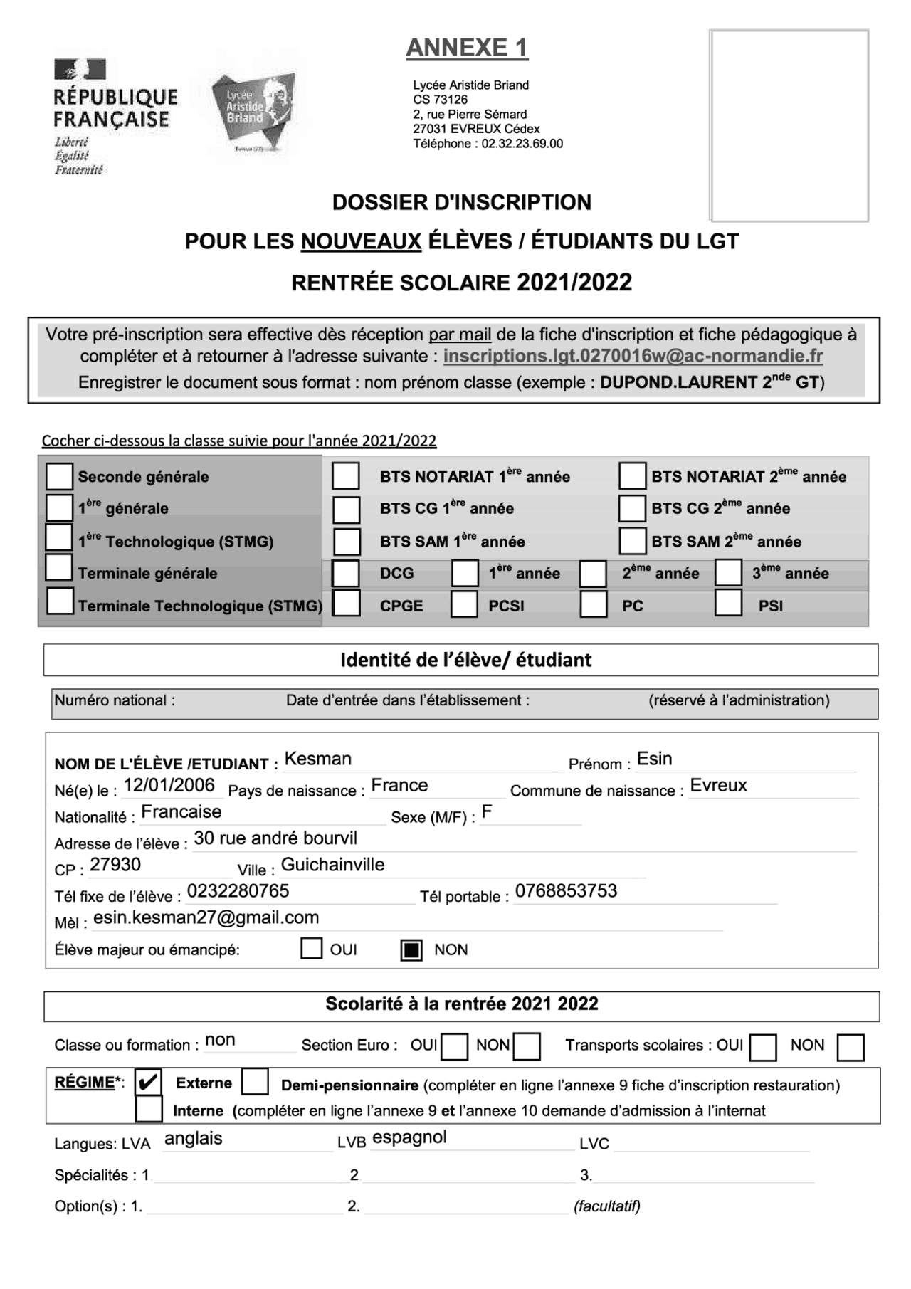 Annexe De Mon Ancien Lycée Lectures Français Docsity