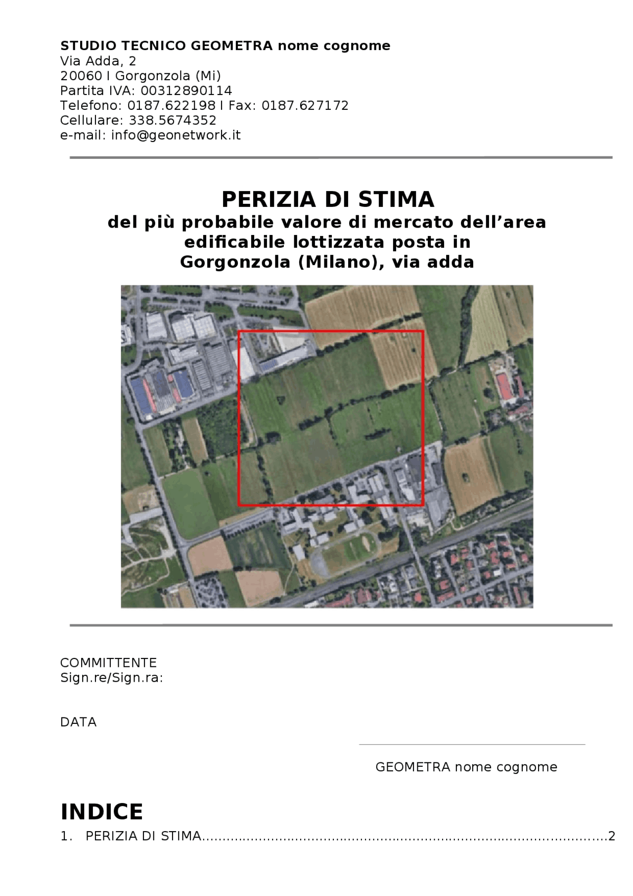Esercizio: stima dell'area edificabile | Esercizi di Geopedologia ...