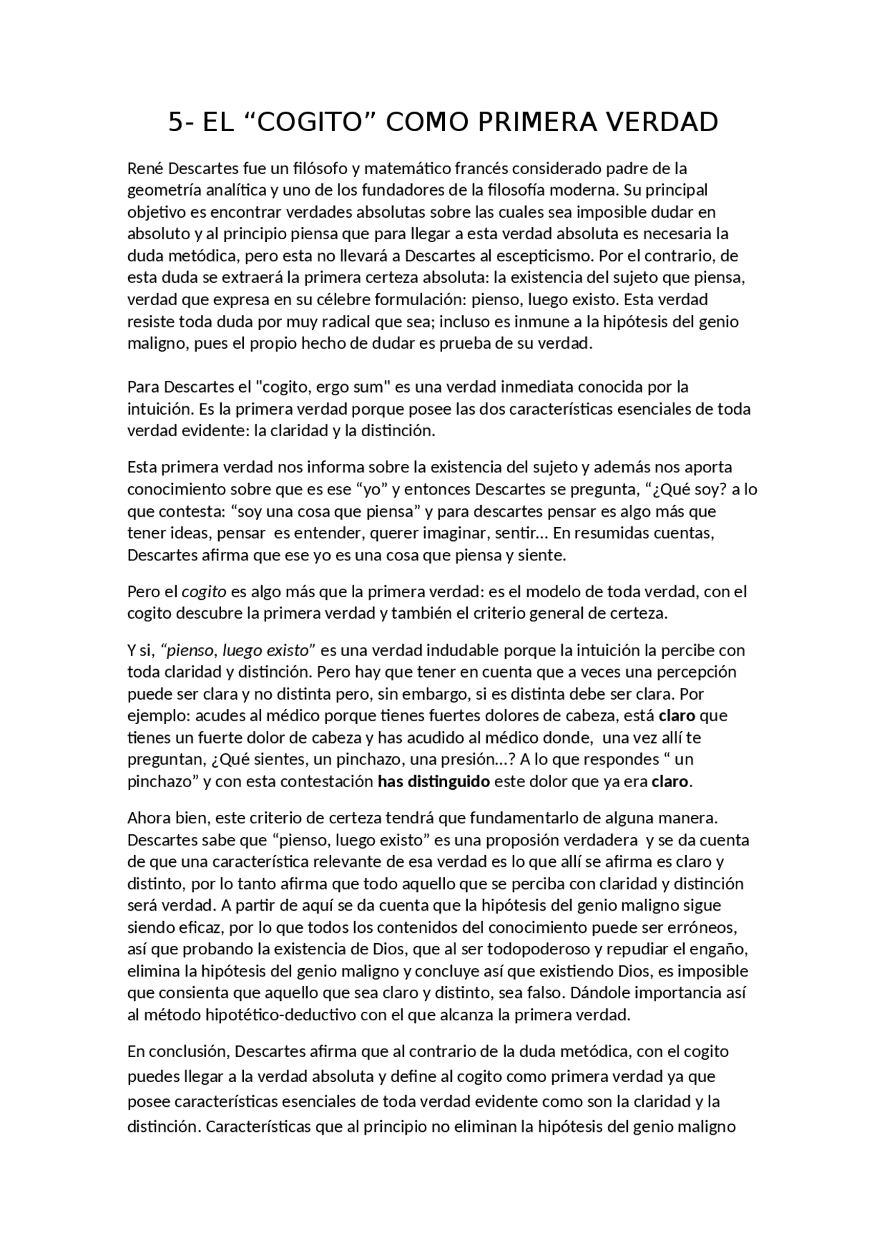 El “cogito” como primera verdad | Apuntes de Historia de la Filosofía ...