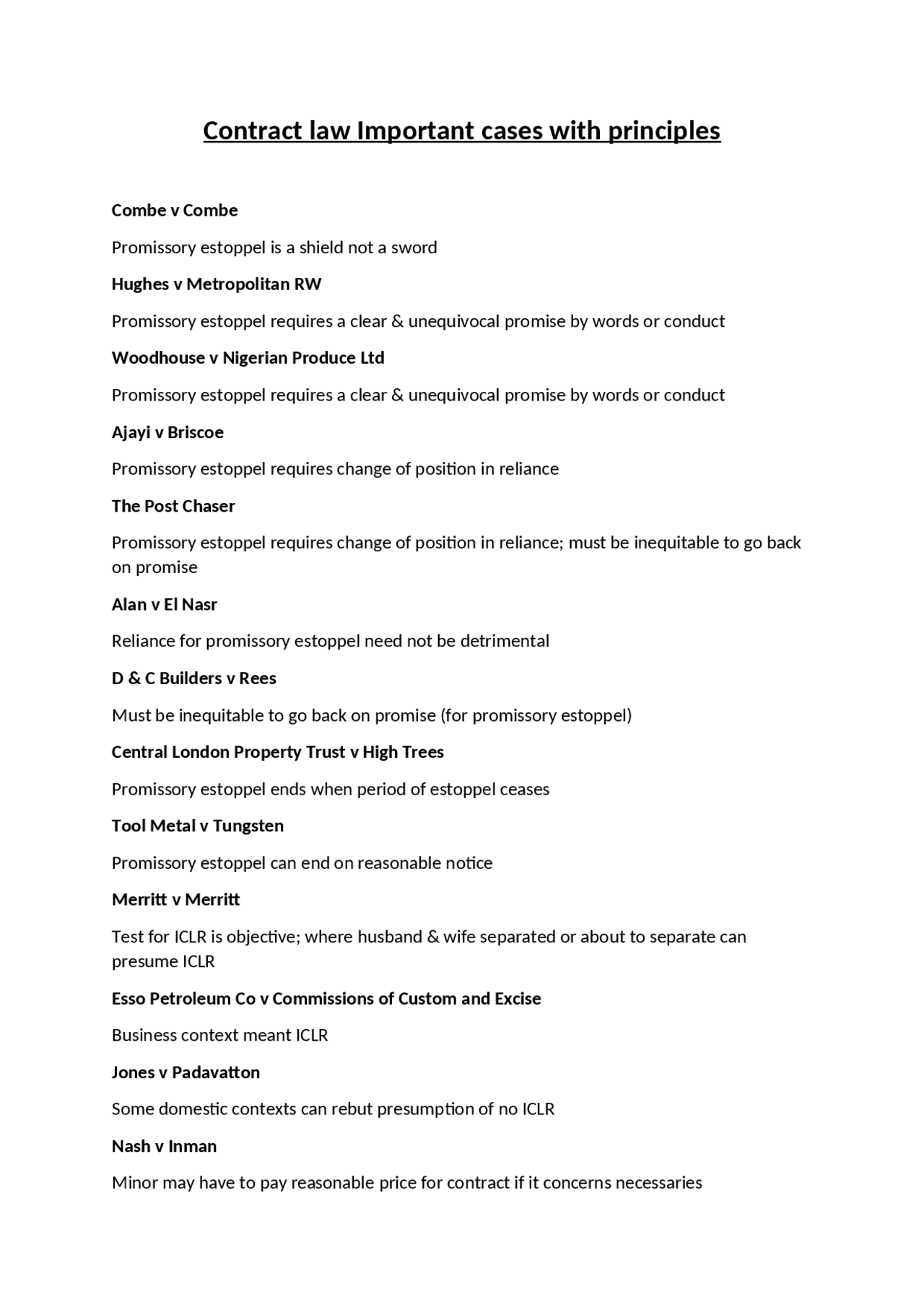 Contract_law_important_cases_with_principles_4 | Assignments Contract ...