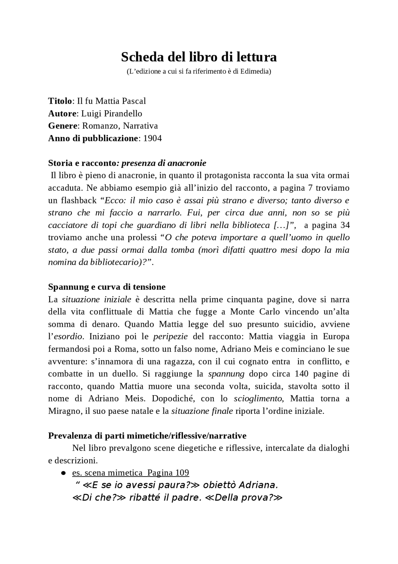 Scheda libro di "Il fu Mattia PAscal" di Luigi Pirandello | Appunti di ...