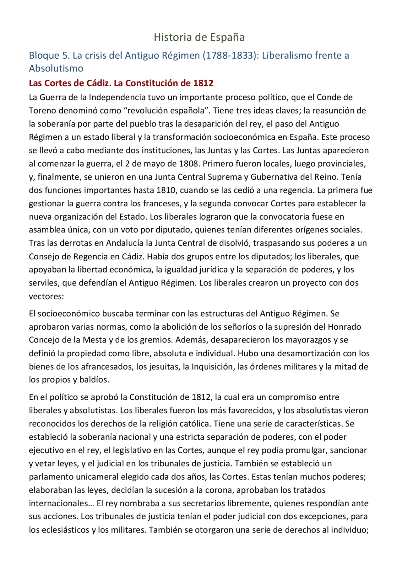 Historia De España Bloque 5 2 Apuntes De Historia De España Docsity