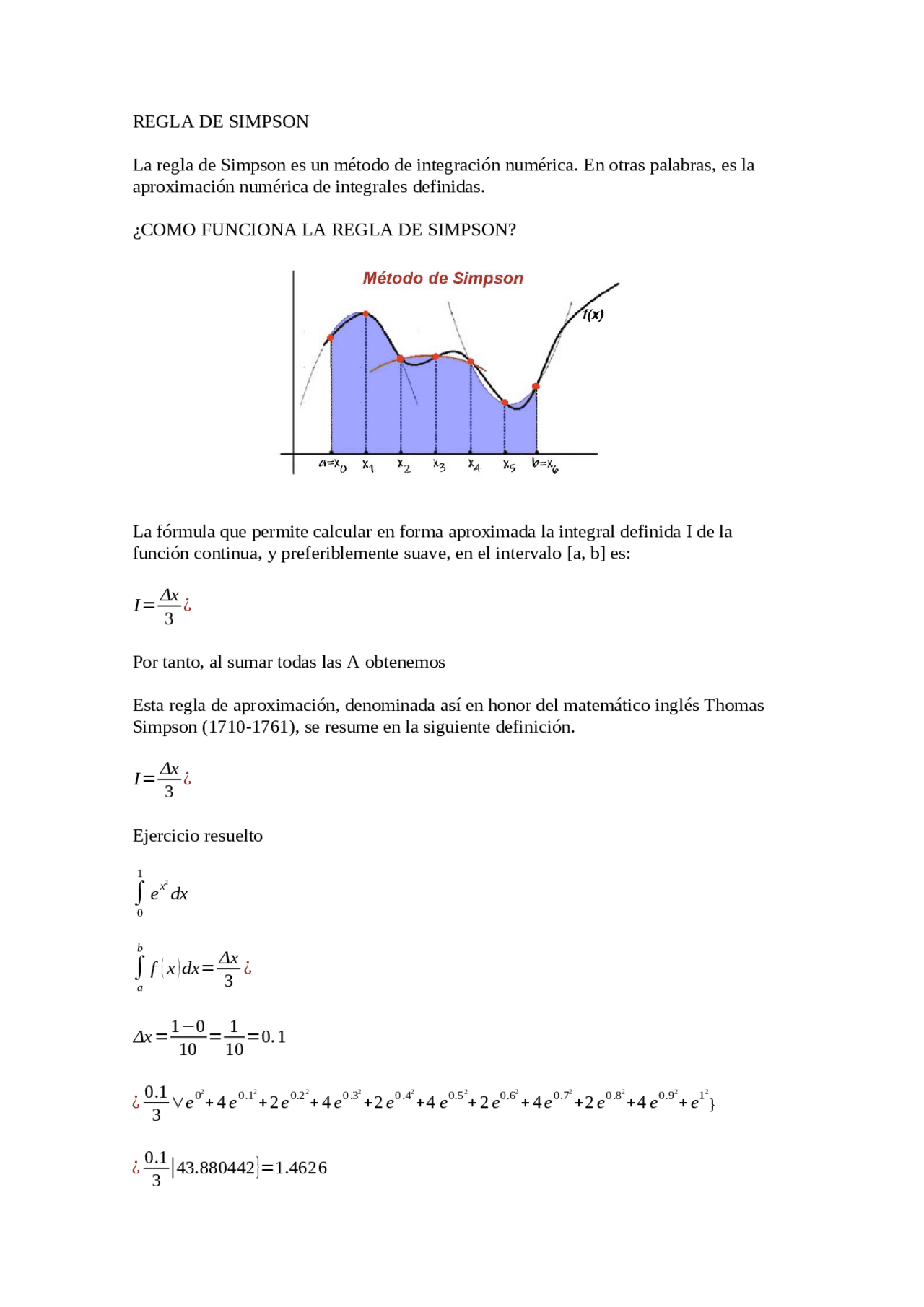 Física (la regla trapezoidal) | Ejercicios de Física | Docsity