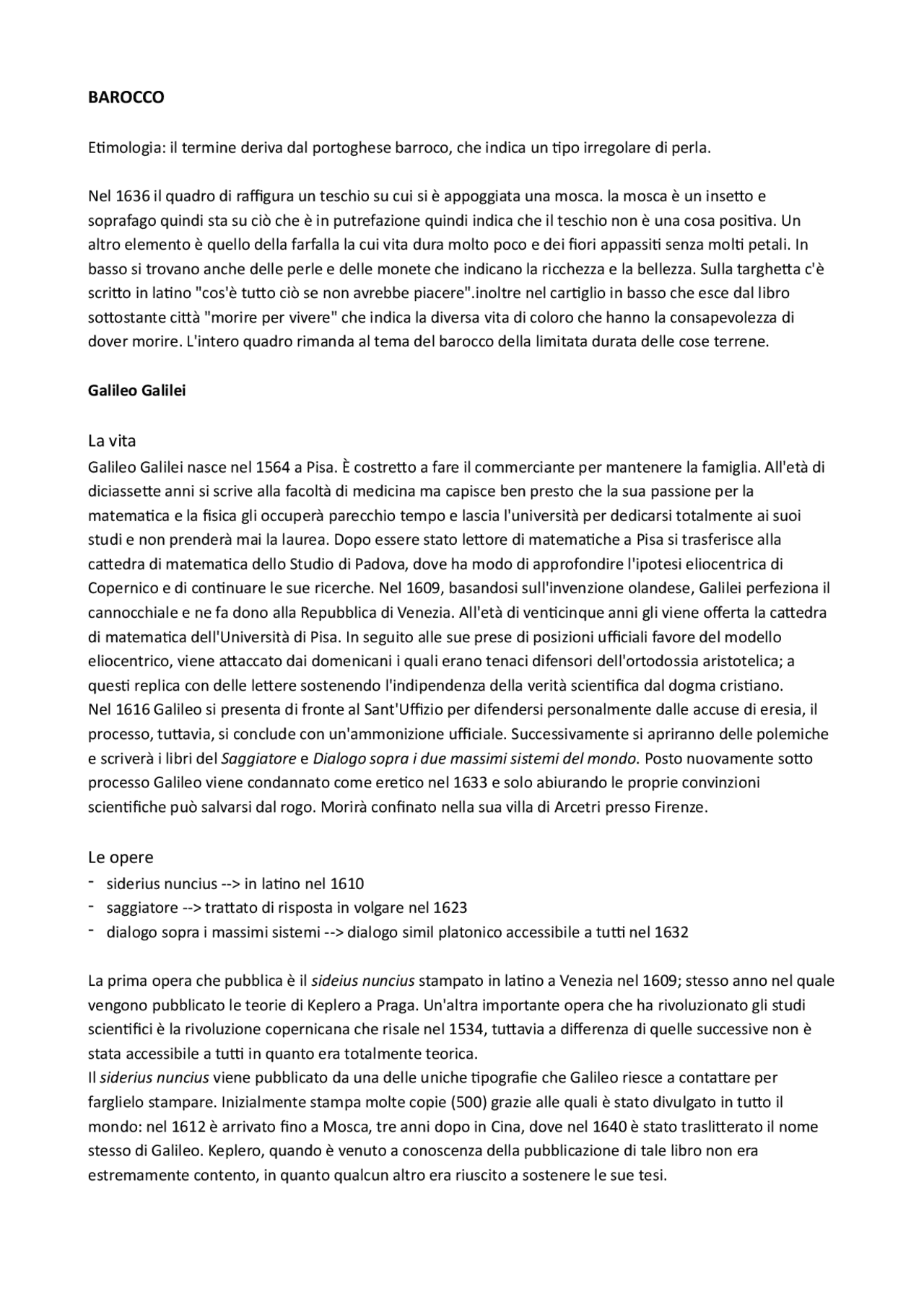 Barocco e Illuminsmo con relativa letteratura | Appunti di Italiano | Docsity