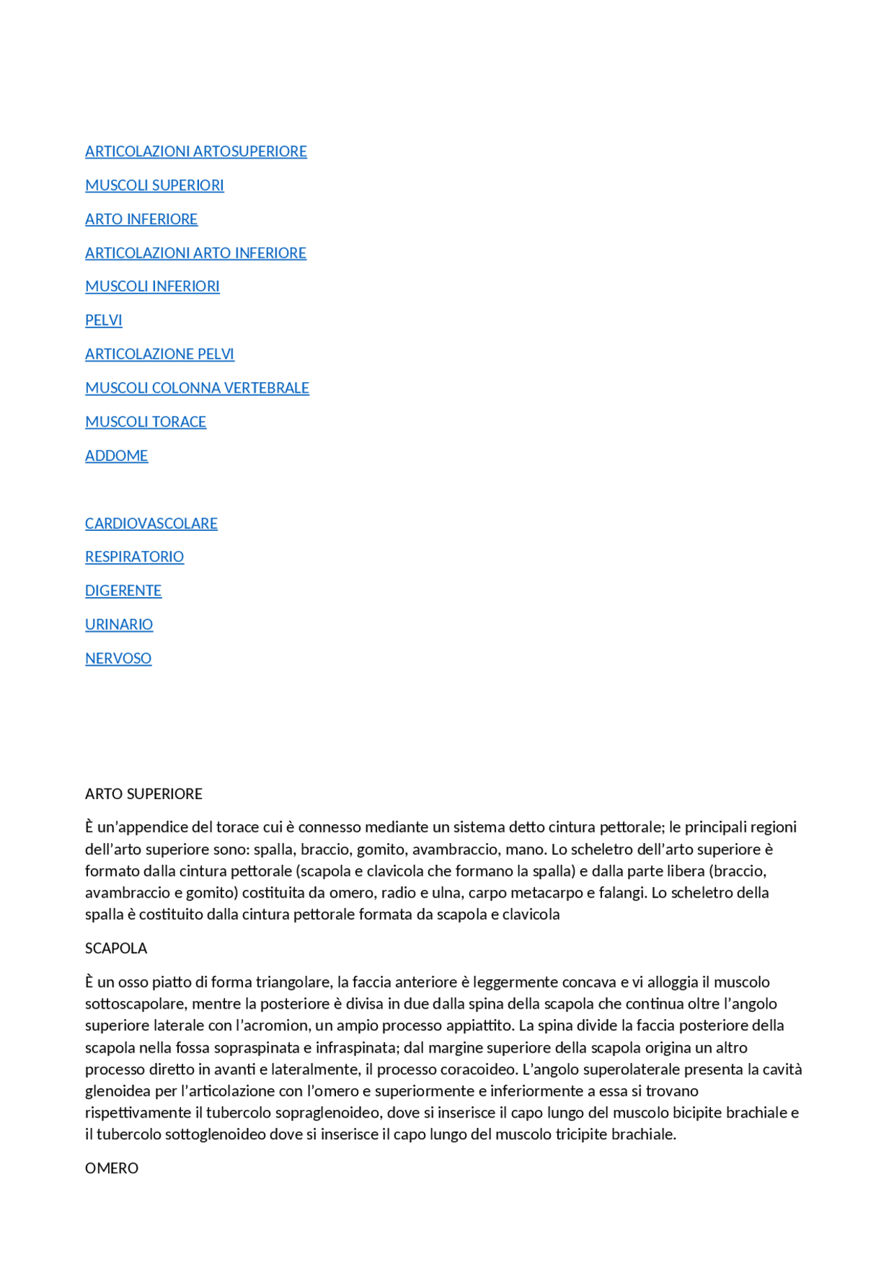 Riassunti Di Anatomia Appunti Di Anatomia Docsity