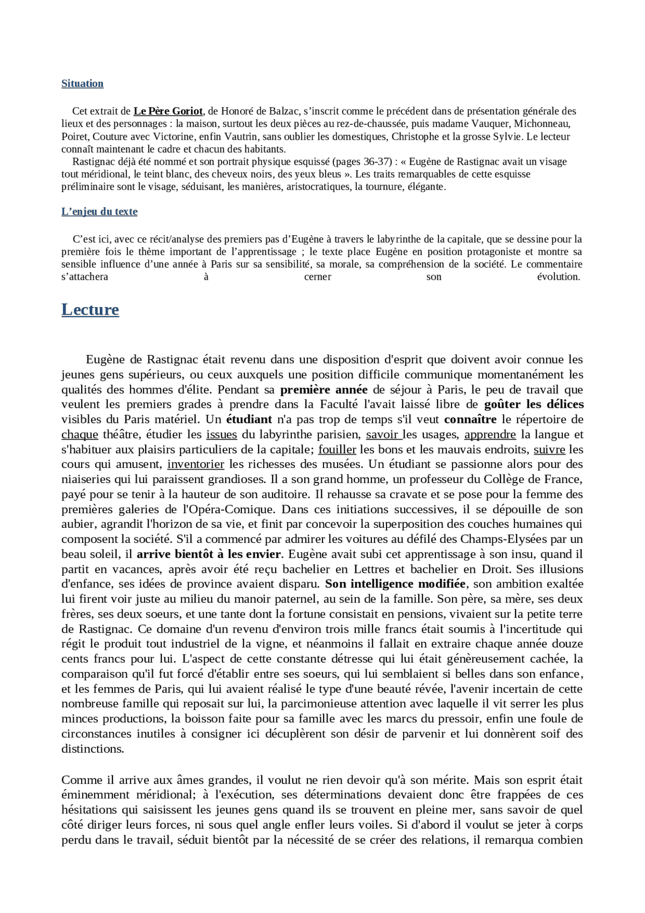 Balzac la soif de parvenir | Appunti di Francese | Docsity