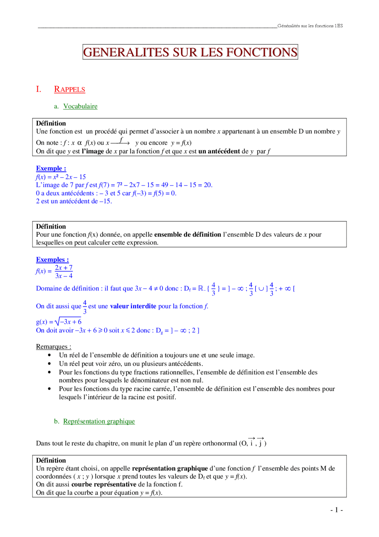 Fonctions mathématiques | Summaries Law | Docsity