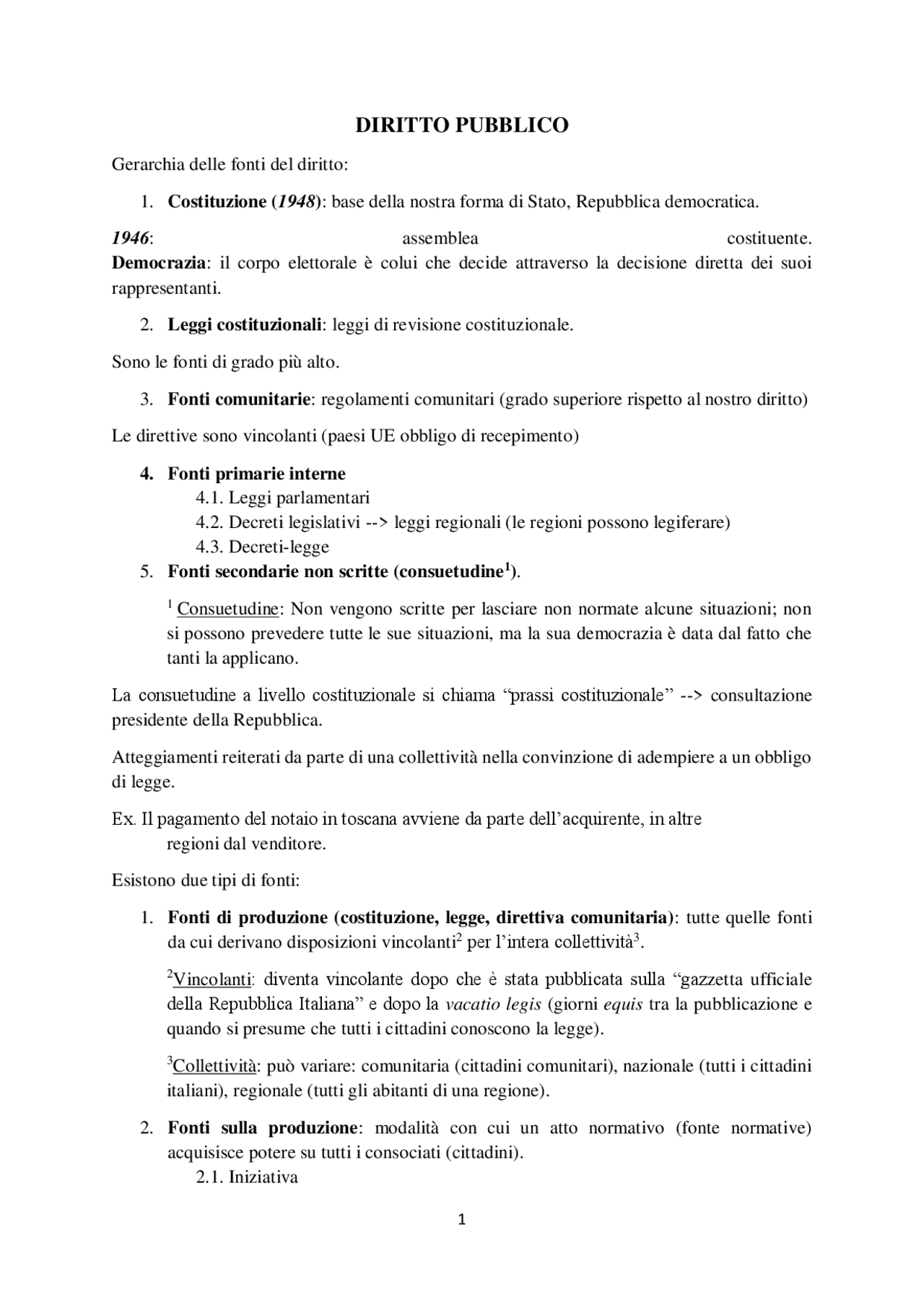 Istituzione Al Diritto Pubblico Appunti Di Diritto Pubblico Docsity