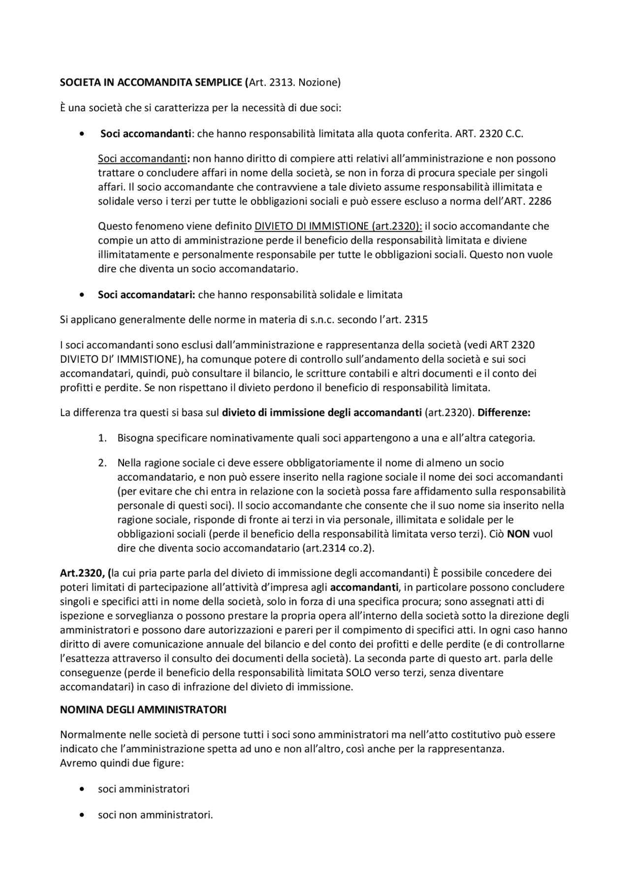 Societa In Accomandita Semplice Schemi E Mappe Concettuali Di Diritto