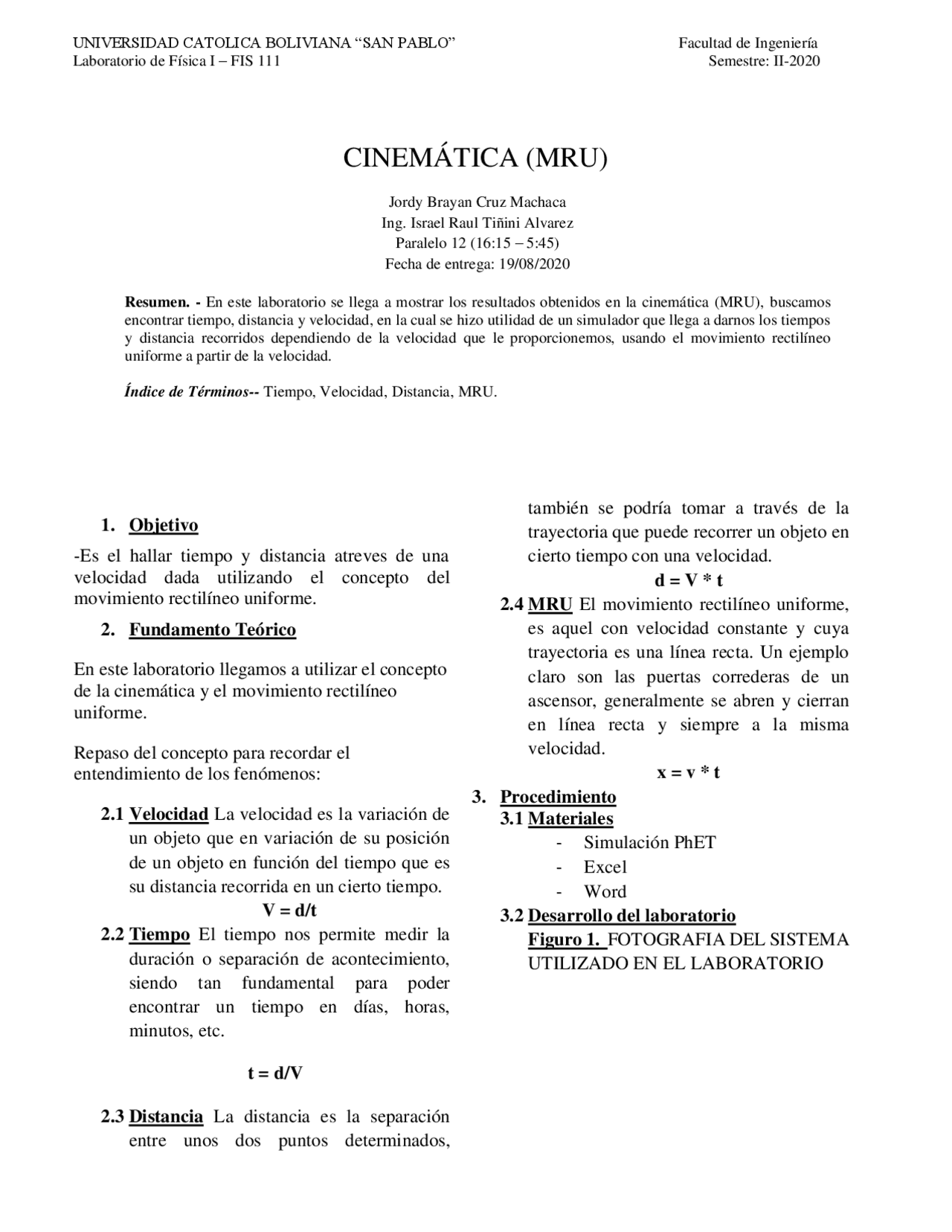 Laboratorios de fisica | Ejercicios de Física | Docsity