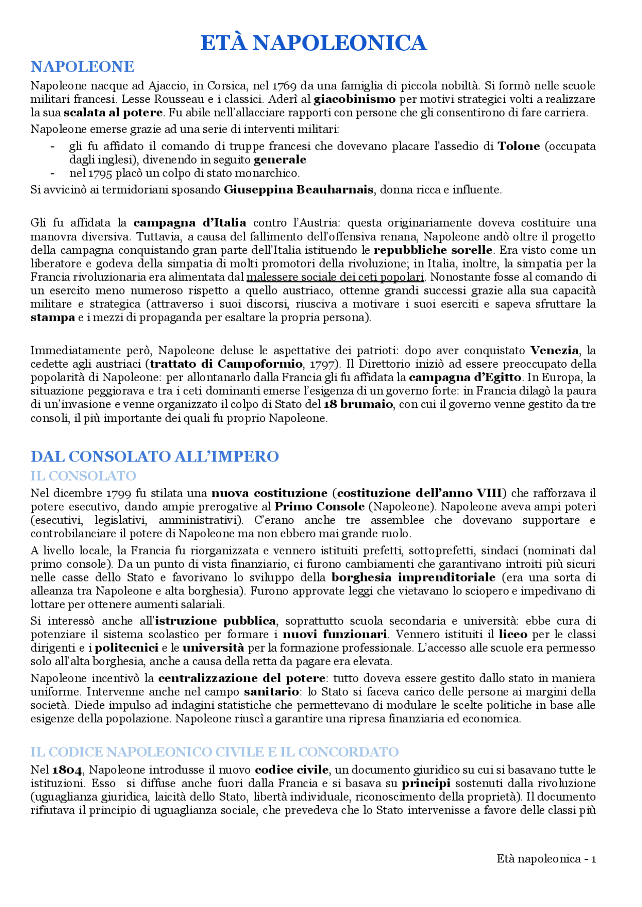 Età napoleonica: dal consolato all’impero napoleonico | Appunti di ...
