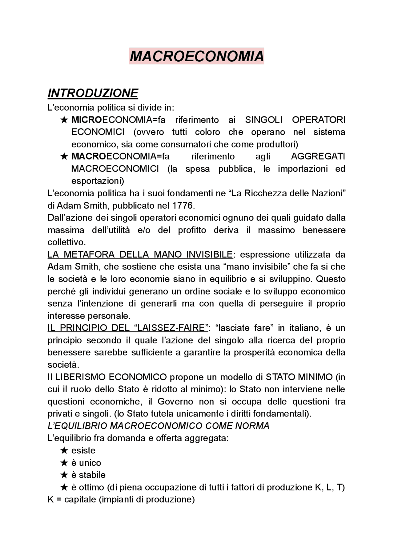 Macroeconomia 20222023 Appunti Di Macroeconomia Docsity