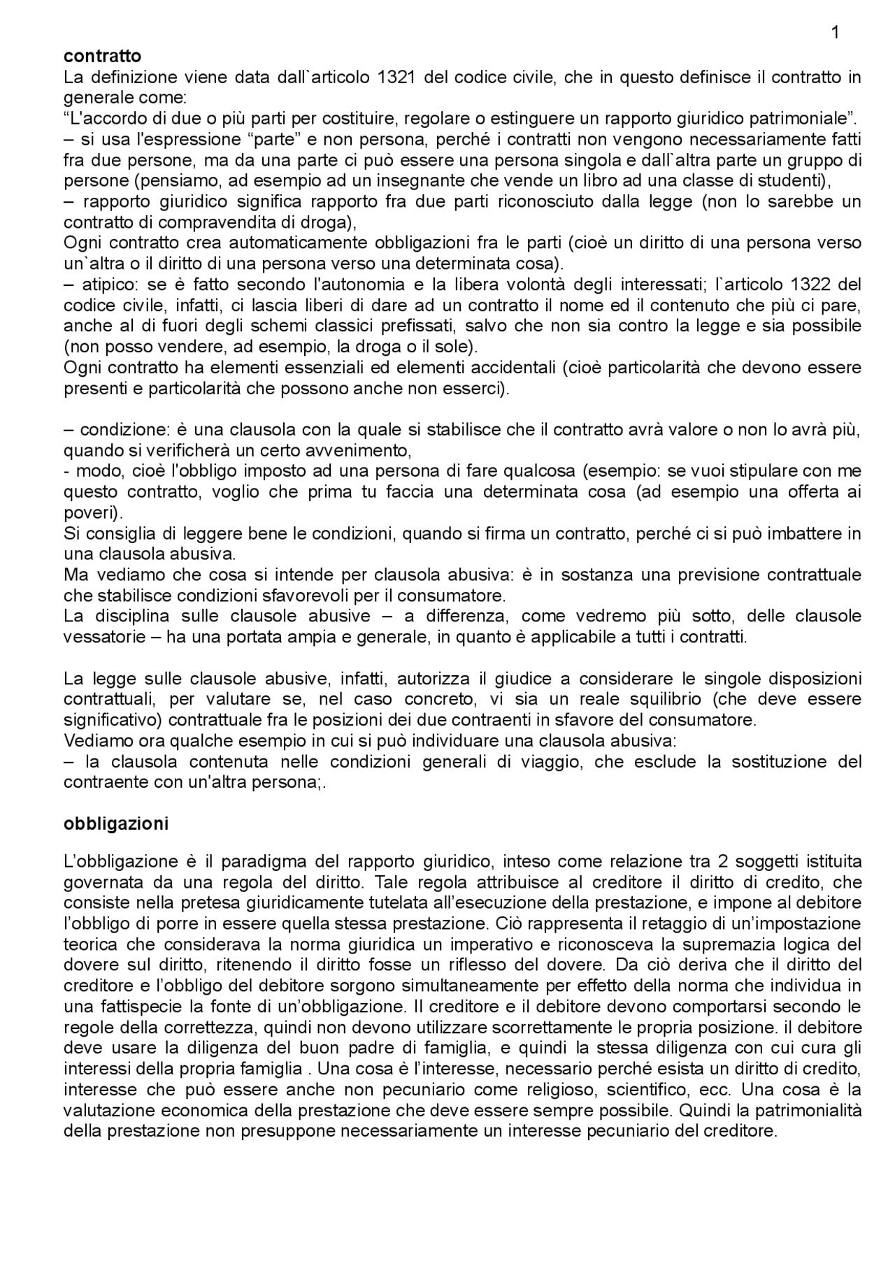 Sintesi Argomenti Del Programma Appunti Di Diritto Privato Docsity