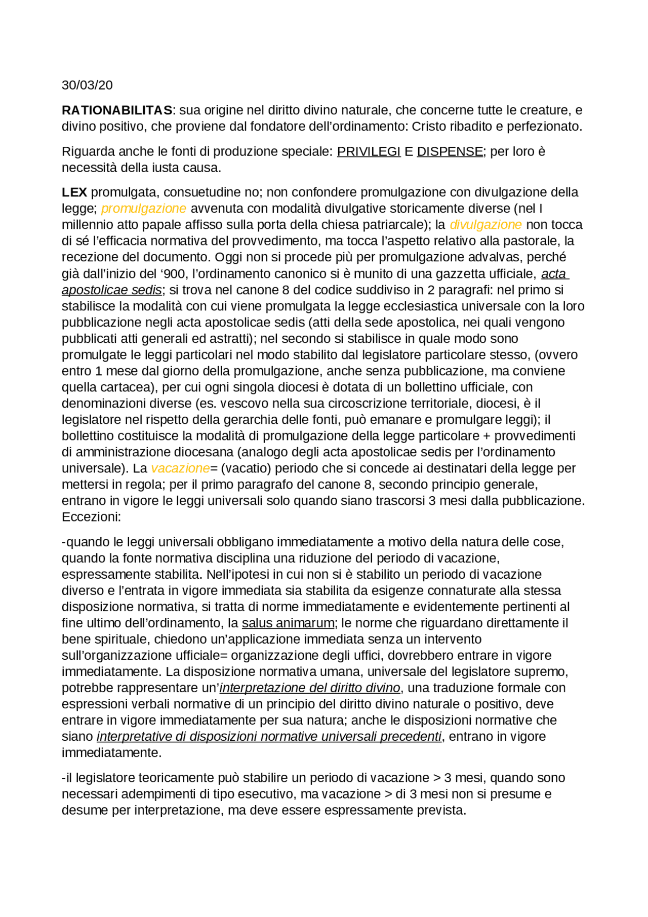 Appunti Diritto Canonico Appunti Di Diritto Canonico Docsity