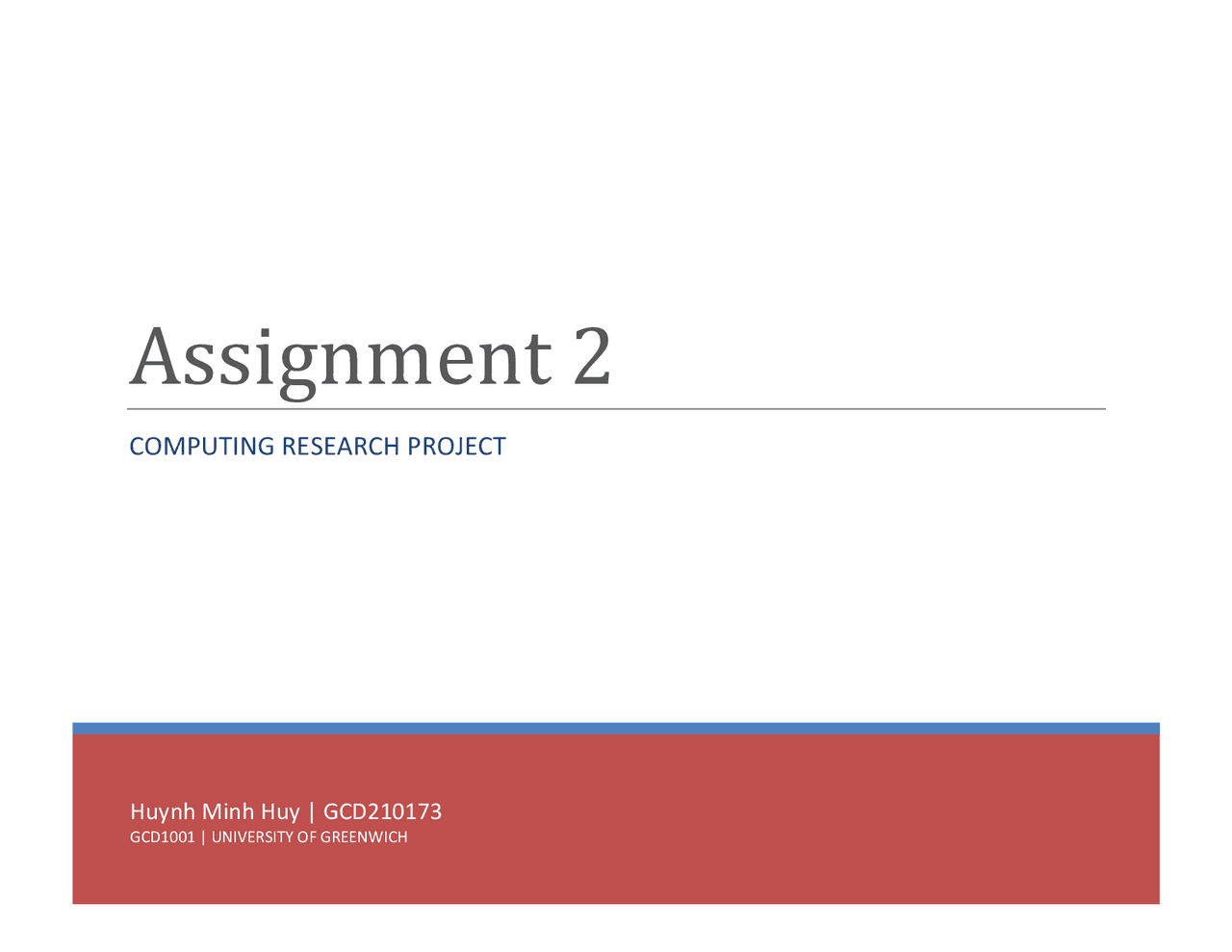 Assignment 2 Computing Research Project Pass Assignments Computer Science Docsity