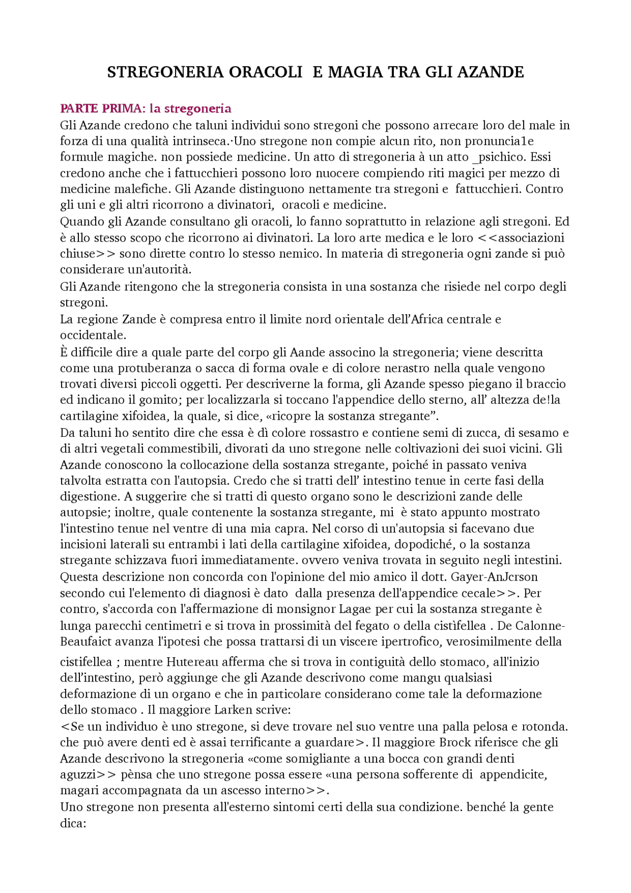 Stregoneria, oracoli e magia tra gli Azande | Appunti di Antropologia ...