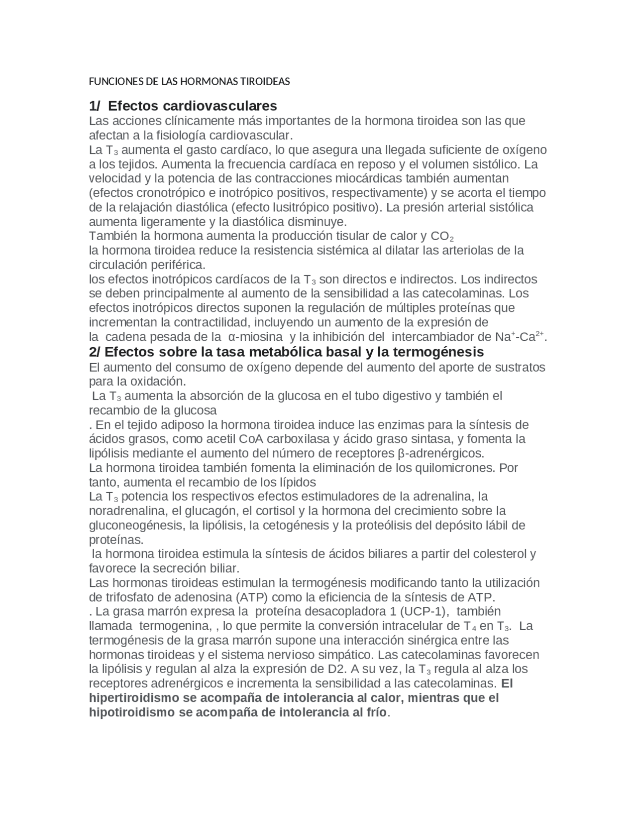 Funcion Hormonas Tiroideas Apuntes De Fisiología Docsity